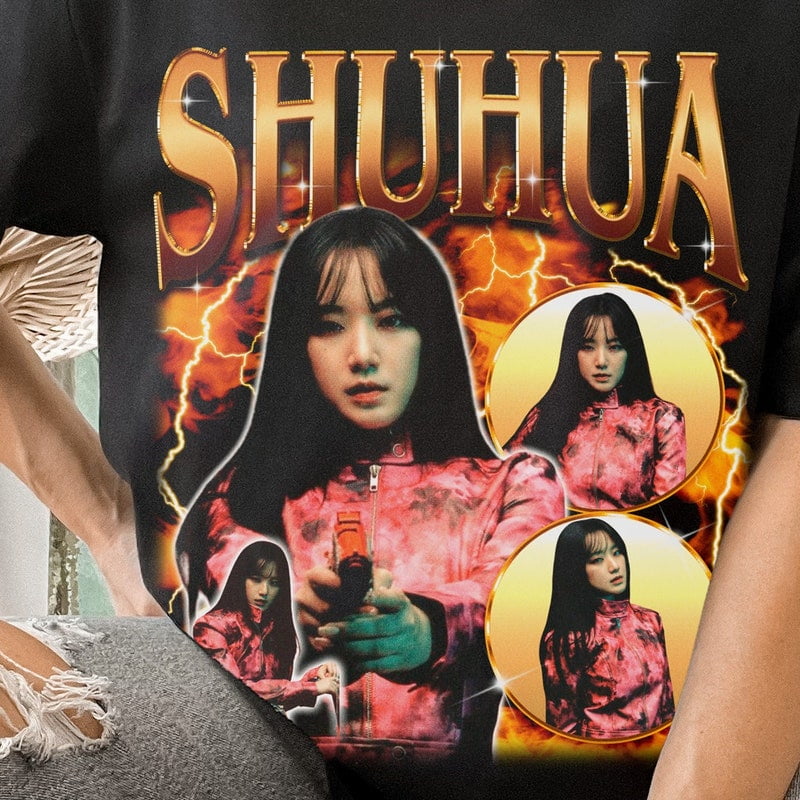Gidle Shuhua Tee: Trendy Bootleg Style K-pop Shirt - Kpop Merch - Kpop ...