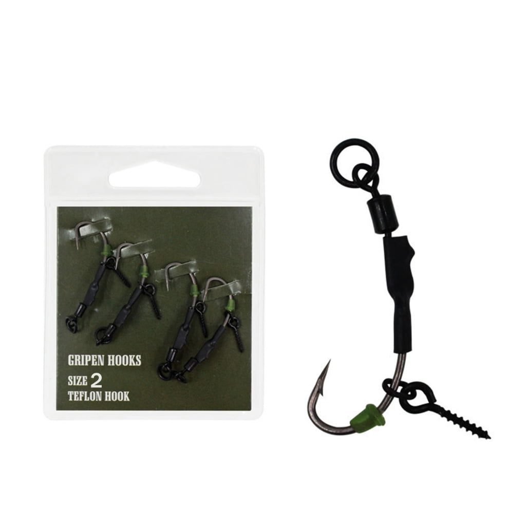 Gieenan Carp Fishing Angling Ronnie Rig Wide Gape Hook with Leader ...