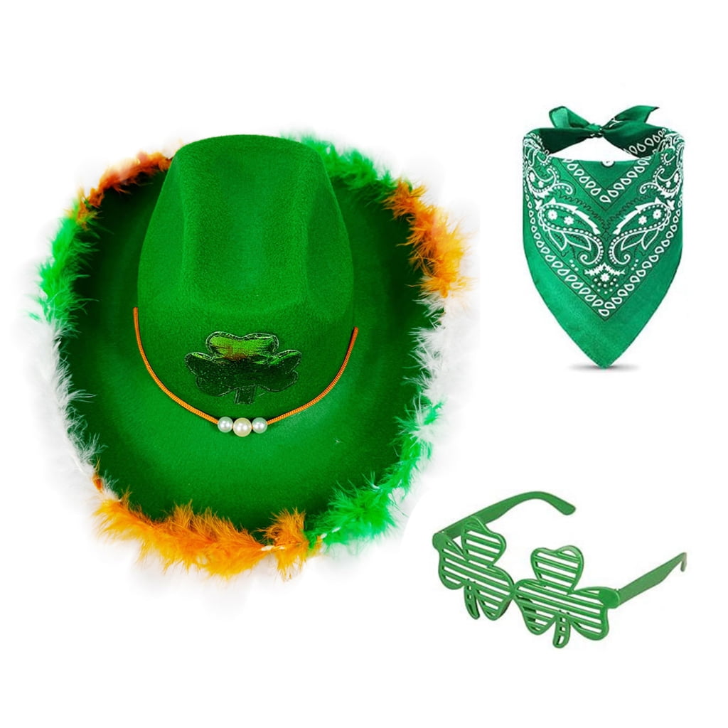 Gieenan Clovers Festival Hat Set Comfortable Green Hat Cultural Event ...