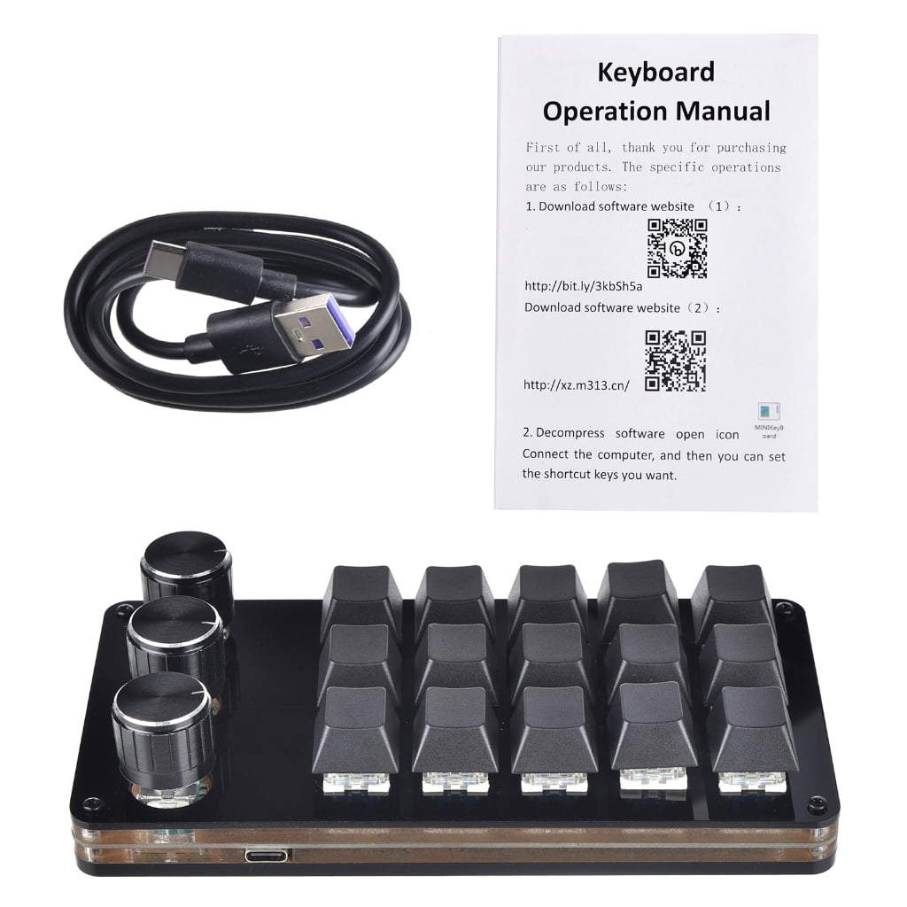 Gieenan Mini Macro Mechanical Keyboard 15 Key Fully Programmable ...