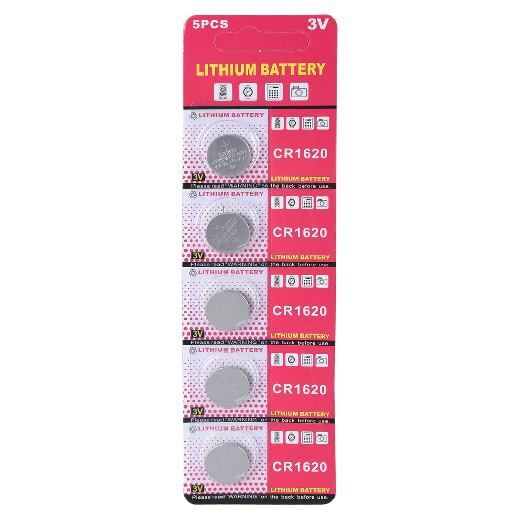 Gieenan Pack of 5pcs CR1620 Lithium Coin Cells 3V Batteries CR 1620 ...