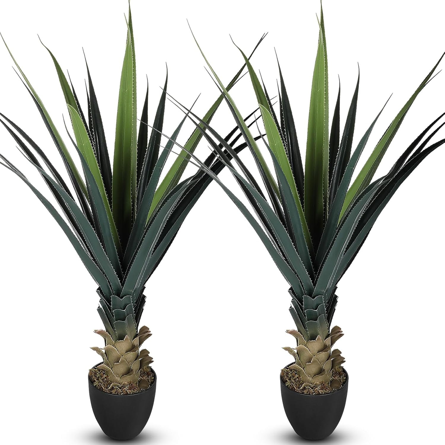 Giegxin 2 Pieces 4ft Tall Artificial Spiked Agave Plant Potted Faux ...