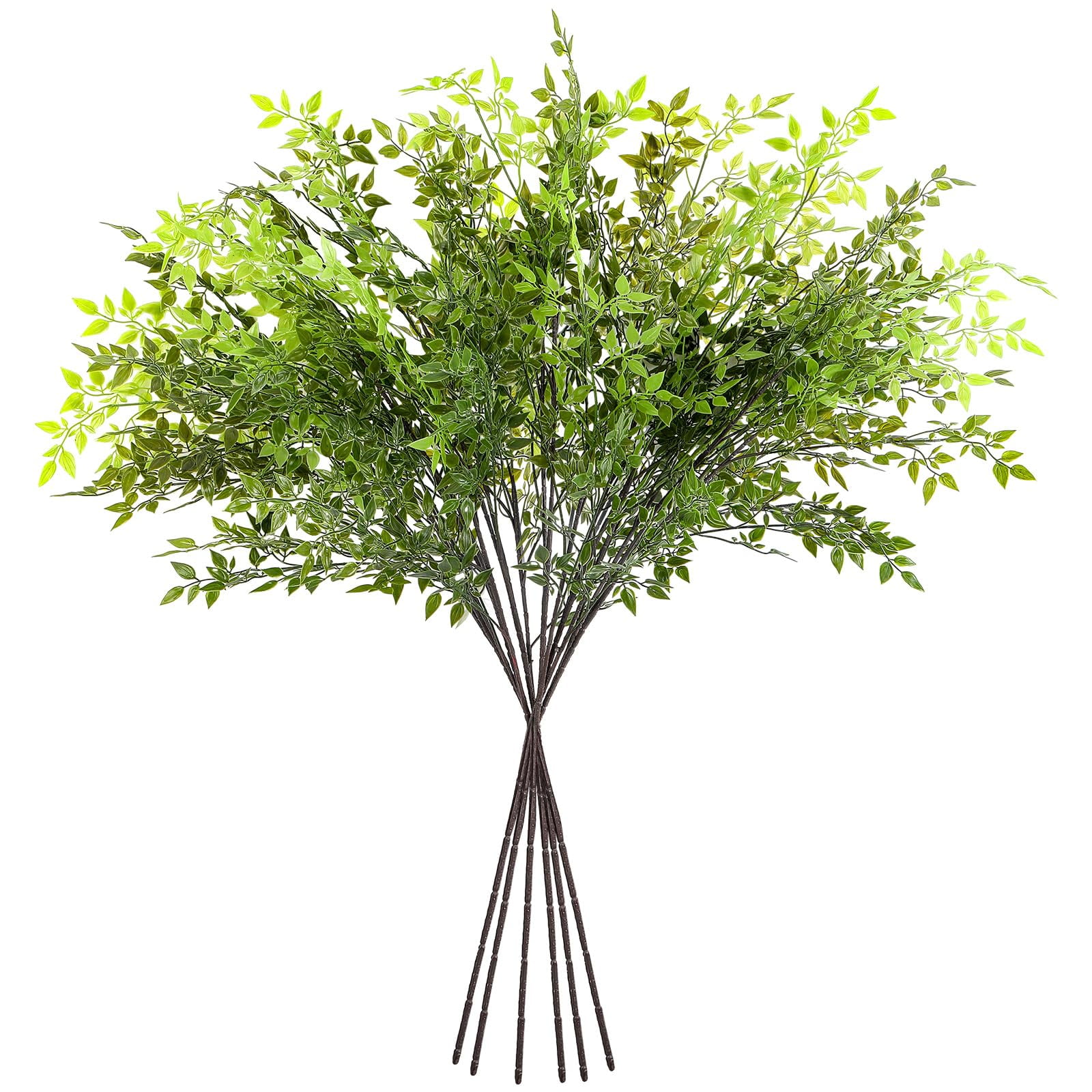 Giegxin 6 Pcs Faux Greenery Branches Stems 43.3 Inch Fake Nandina ...