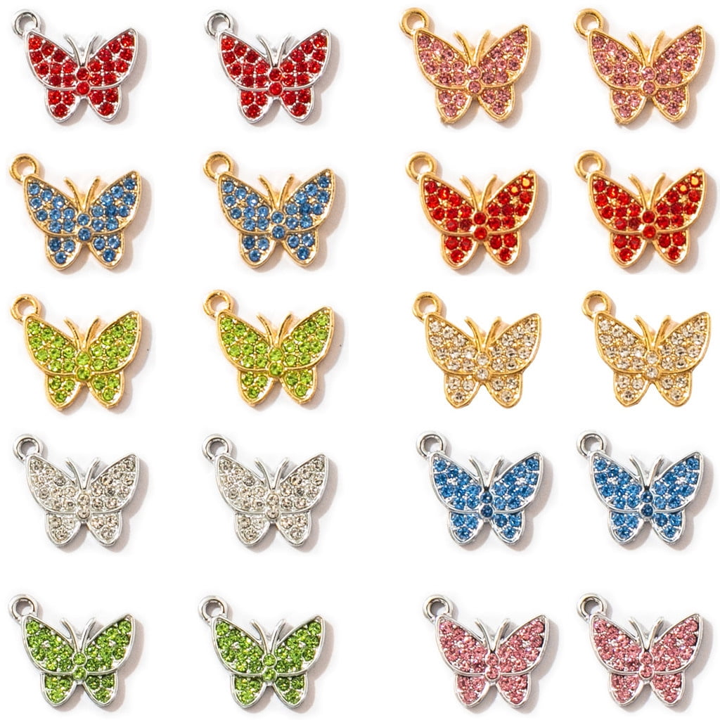 Gierzijia 20 Pieces Butterfly Charms for Jewelry Making, DIY Gold ...