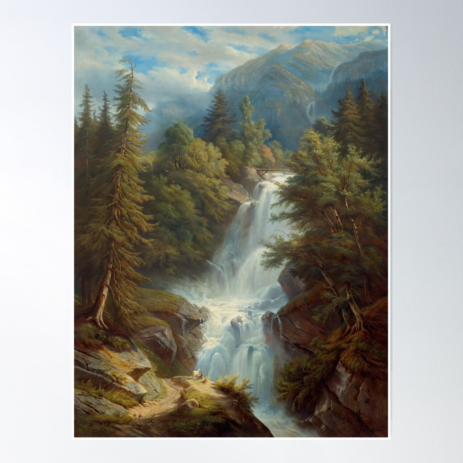 Giessbach Falls At Lake Brienz (19Th Century) - François Diday Poster ...