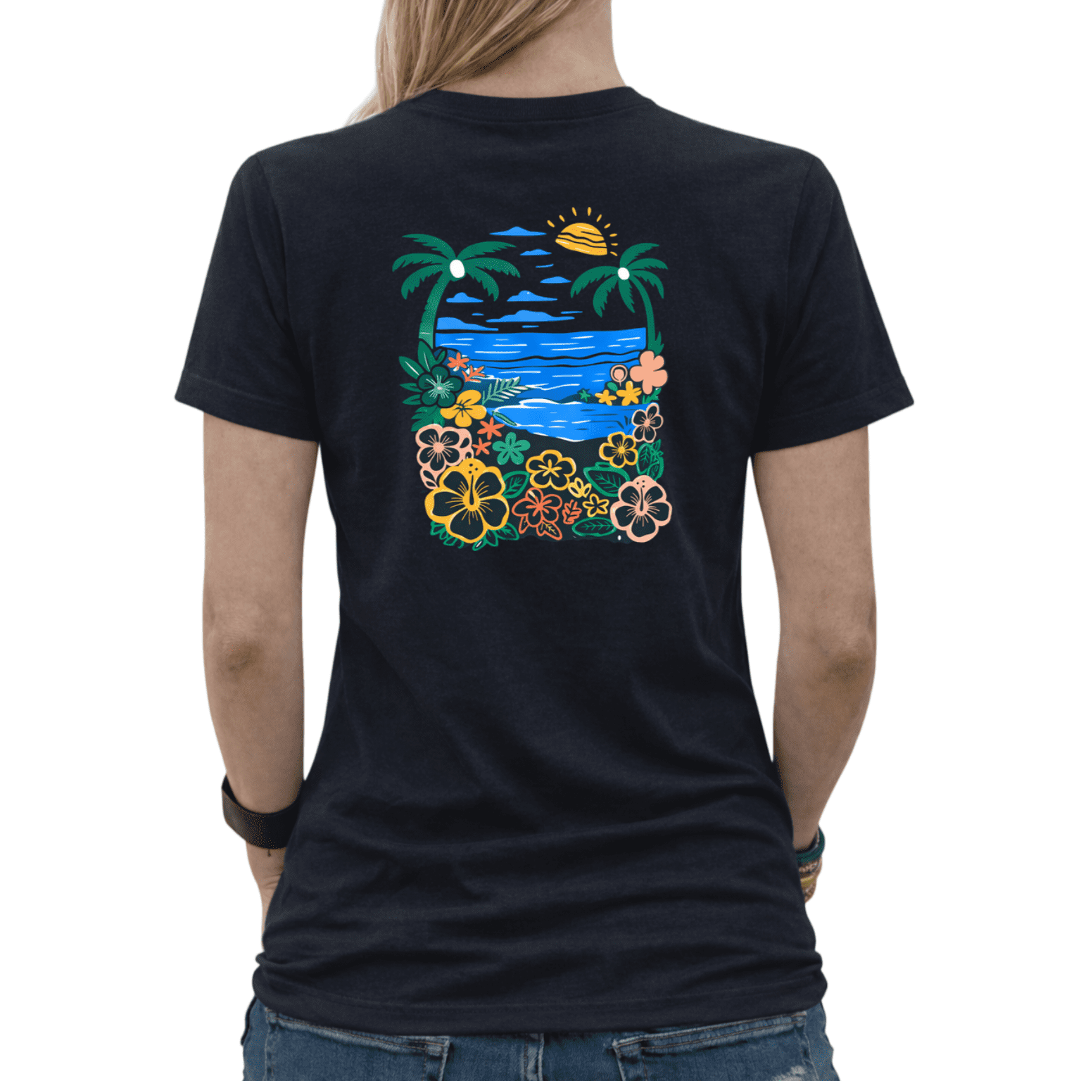 Giffimy Summer Salty Soul Womens Print Tshirt Graphic Tees White/Black ...
