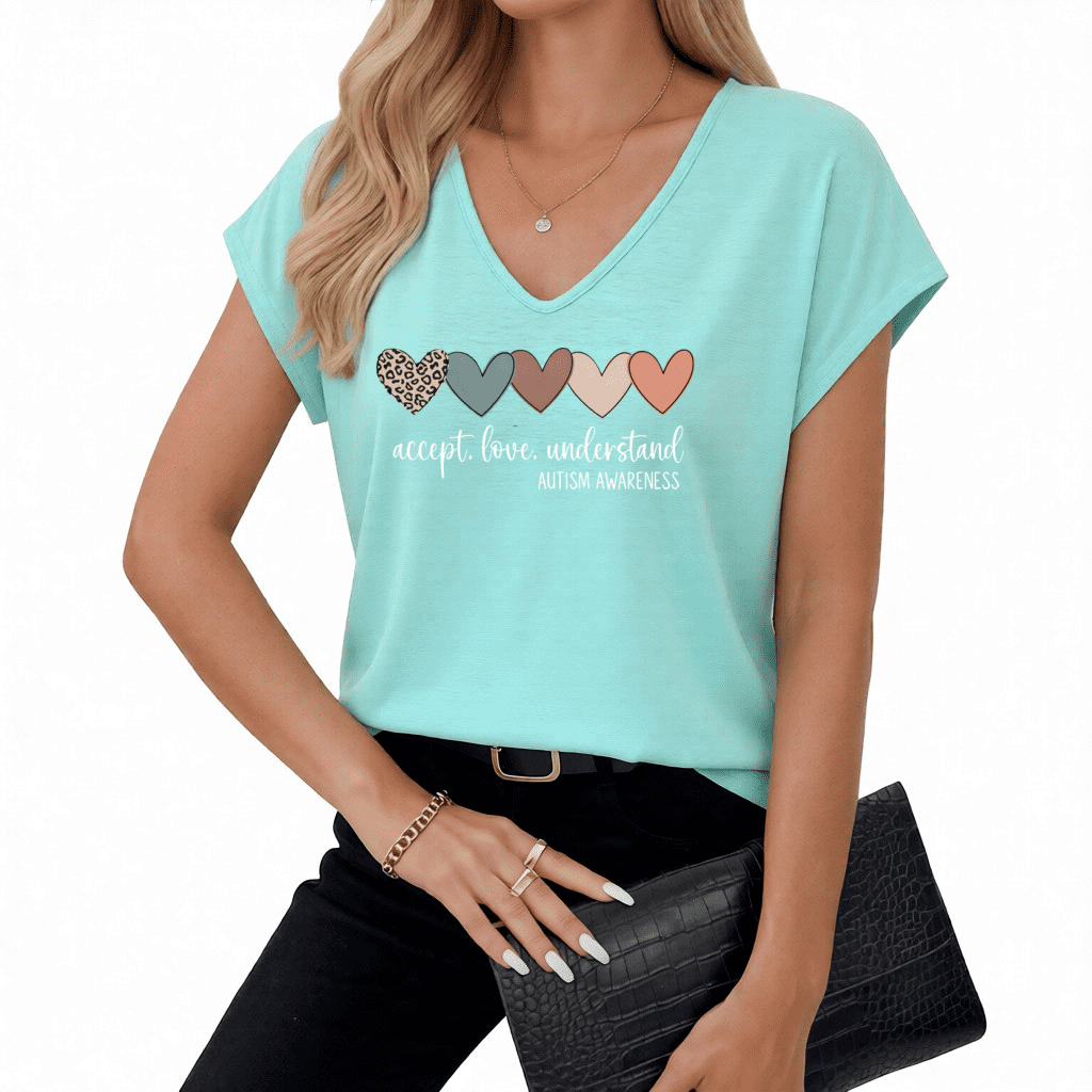 Giffimy Women Accept Love Understand Autism Awareness Leopard Hearts ...
