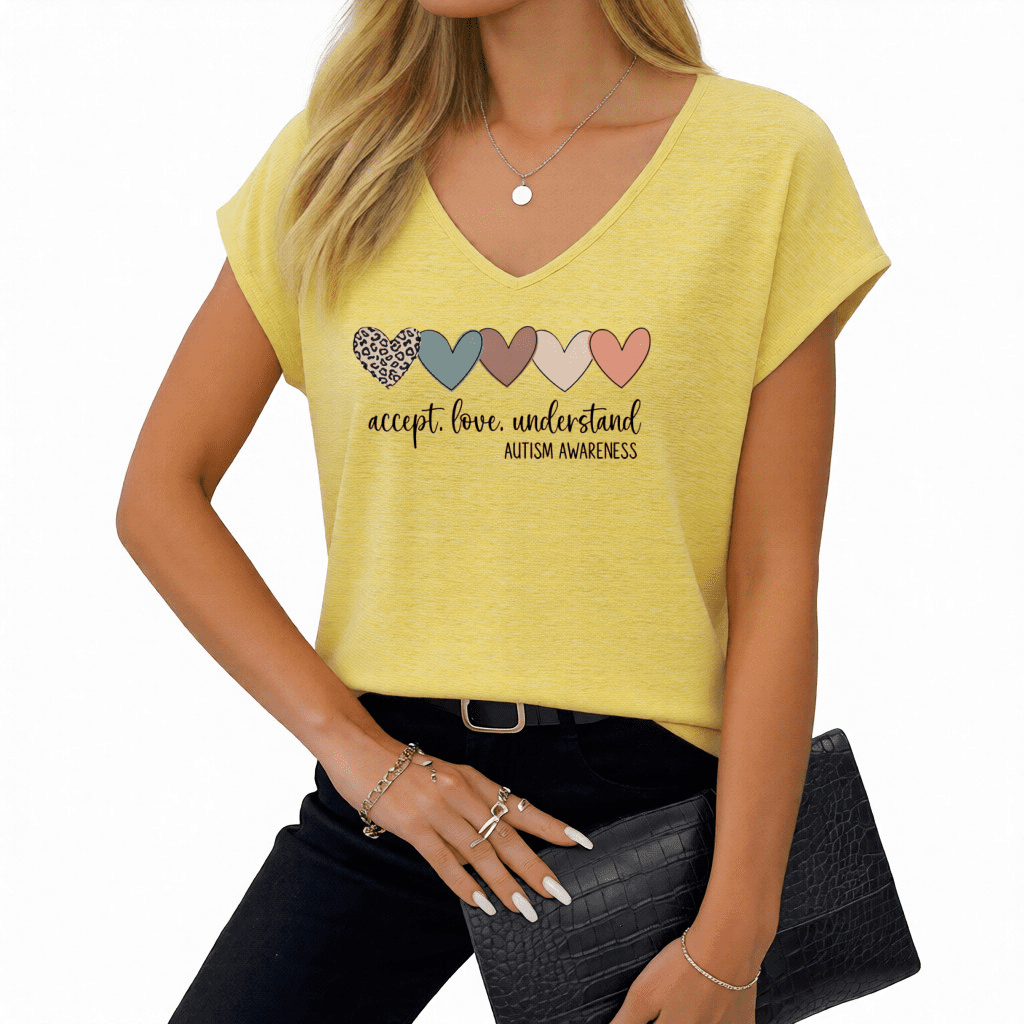 Giffimy Women Boho Accept Love Understand Leopard Heart Art Print V ...