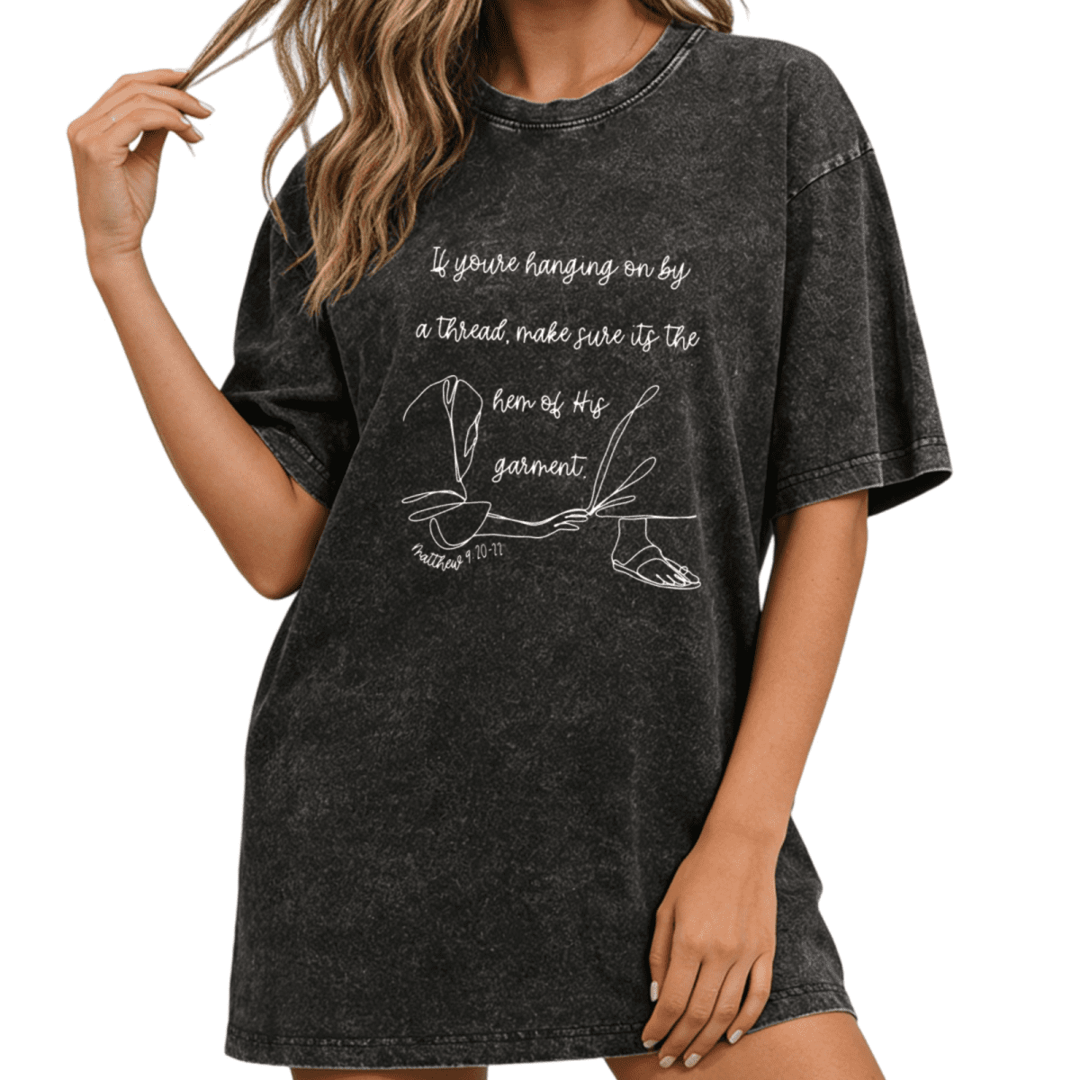 Giffimy Women If You're Hanging On By A Thread Christian Quote Washed T ...