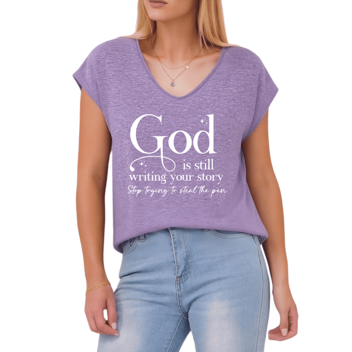 Giffimy Women's Elegant Christian Quote Purple V-Neck Sleeveless T ...