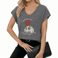 Giffimy Women's Everything Is Fine Skull Rose V-Neck Sleeveless T-Shirt ...