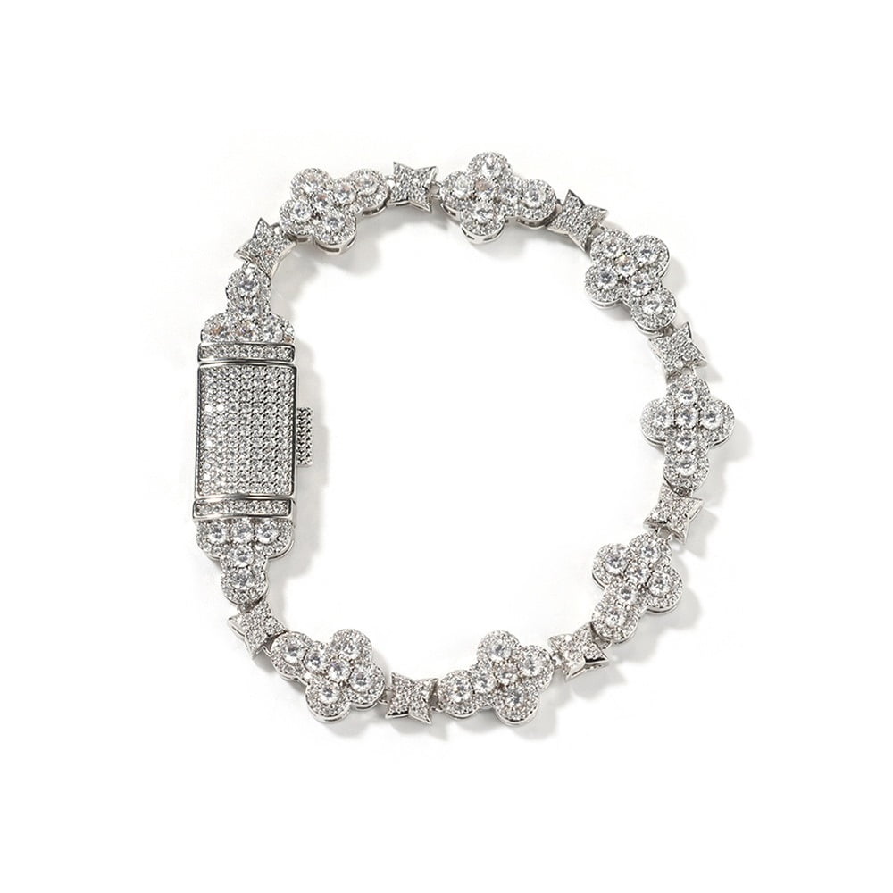 Giffor Hip Hop Jewelry Bracelet For Men,18K White Gold Plated Miami ...