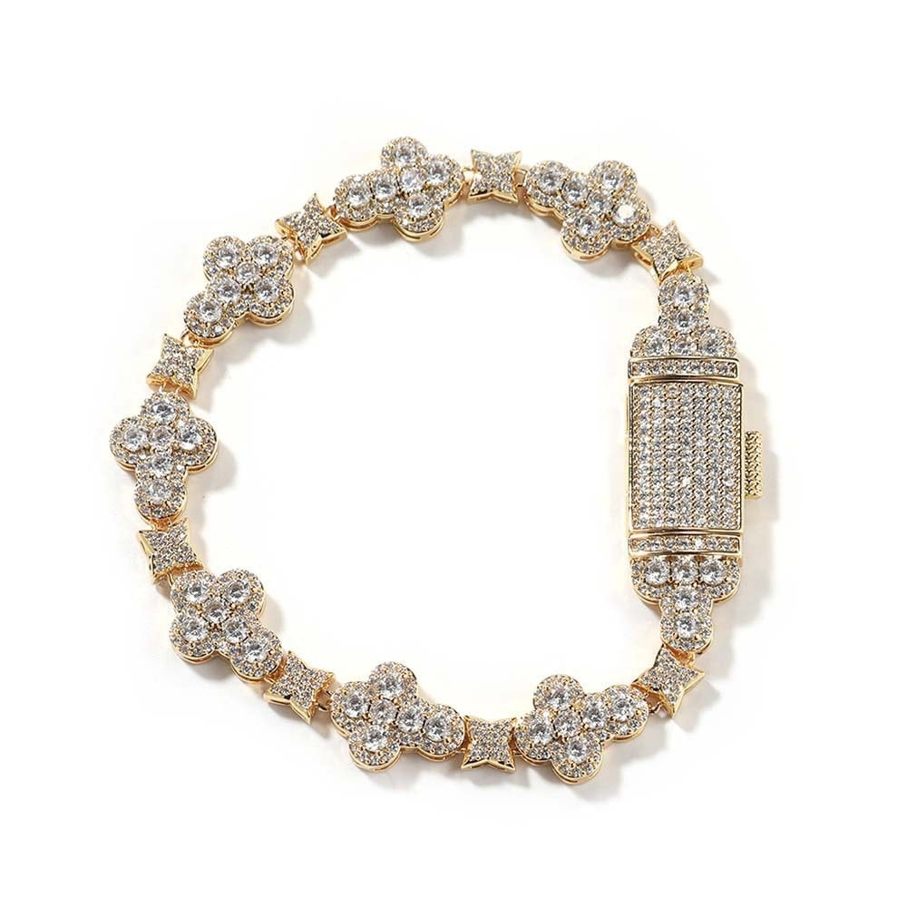 Giffor Hip Hop Jewelry Bracelet For Men,18K White Gold Plated Miami ...