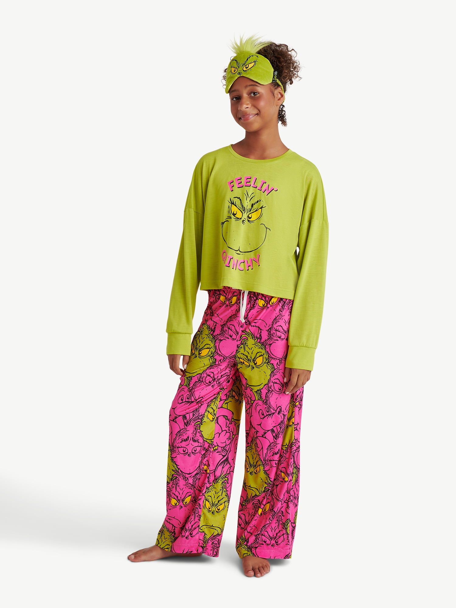 Gifs for Women Wivi Girls Grinch Pajamas Set, Sizes 4-18 - Walmart.com