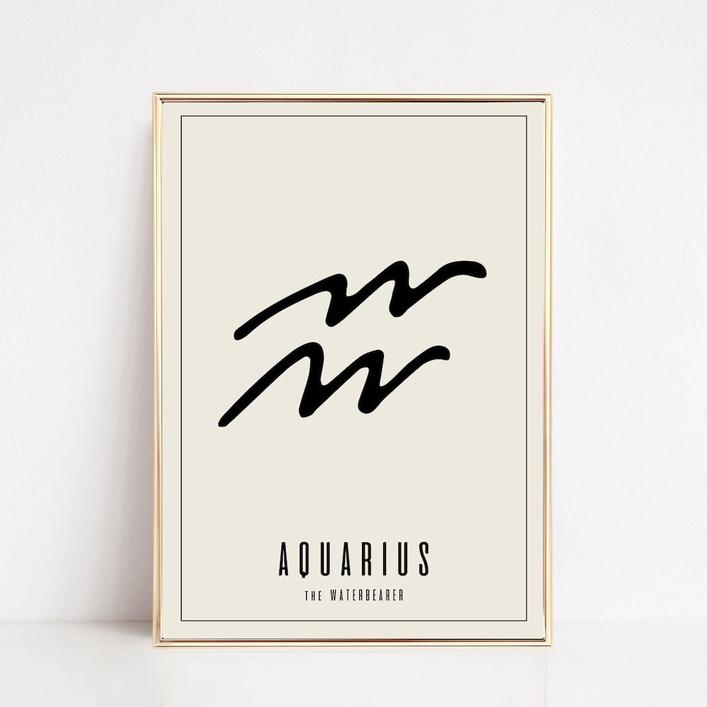 Gift Aquarius, Aquarius Zodiac Print, Astrology Gifts, Aquarius Art ...