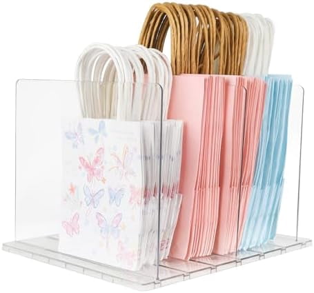 Gift Bag Storage Organizer:Acrylic reusable grocery bag organizer bag ...