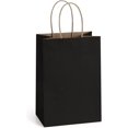 Gift Bags 100Pcs 5.25x3x8 Small Kraft Paper with Handles Bulk, Black ...