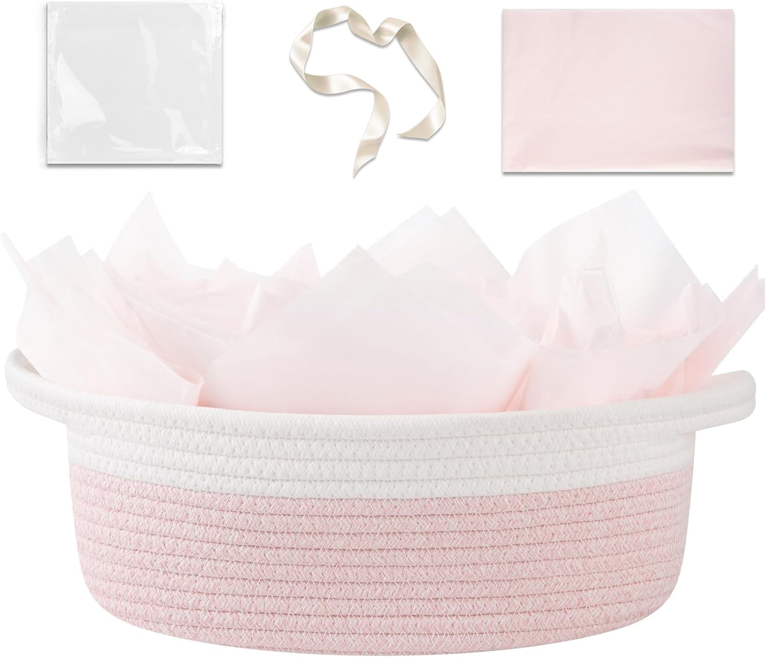 Gift Basket Empty with Handle, 12"x 8"x 5" Small Woven Basket with Gift ...