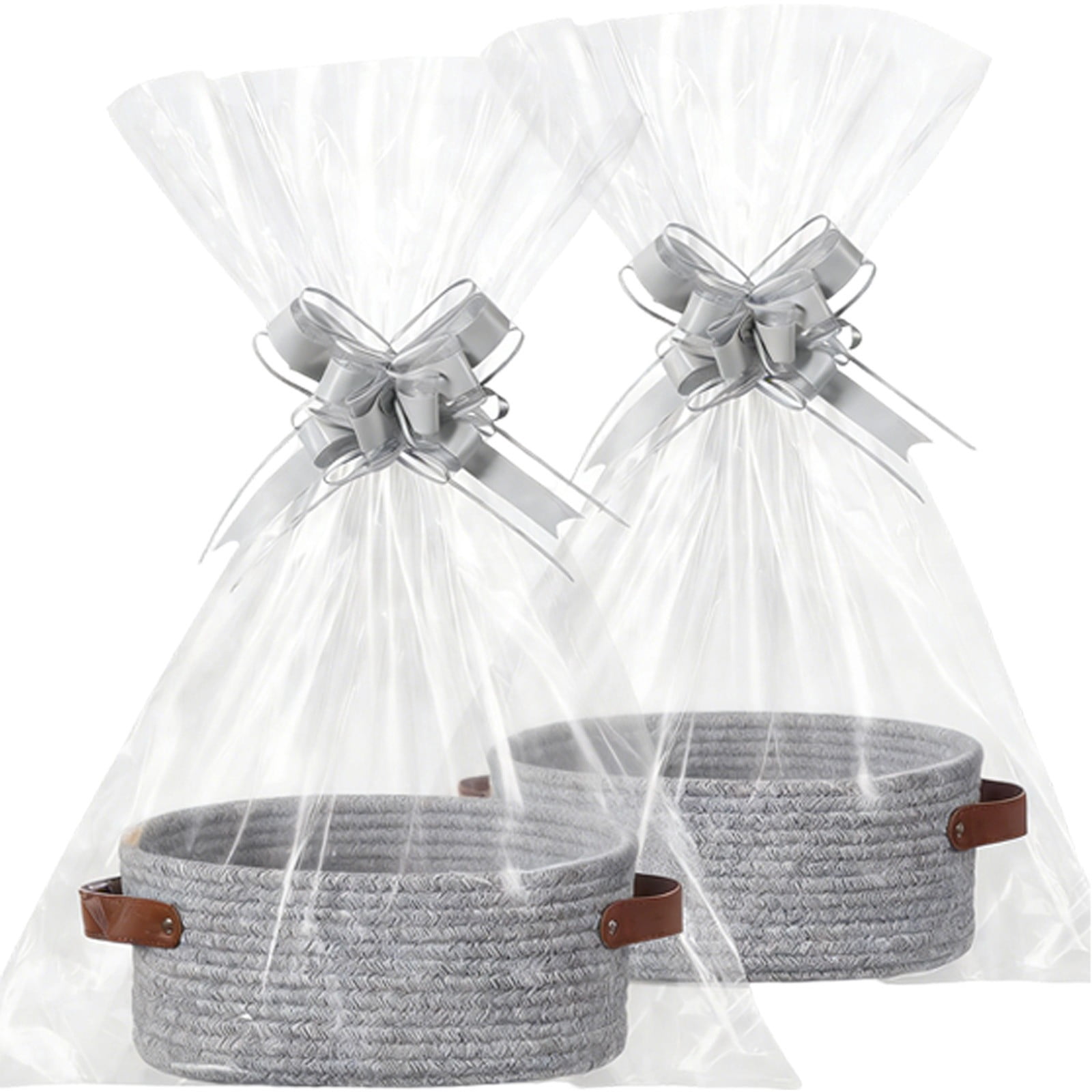 Gift Baskets Empty with Gift Bags and Ribbon Bows,12”x8”x5” Small Woven ...