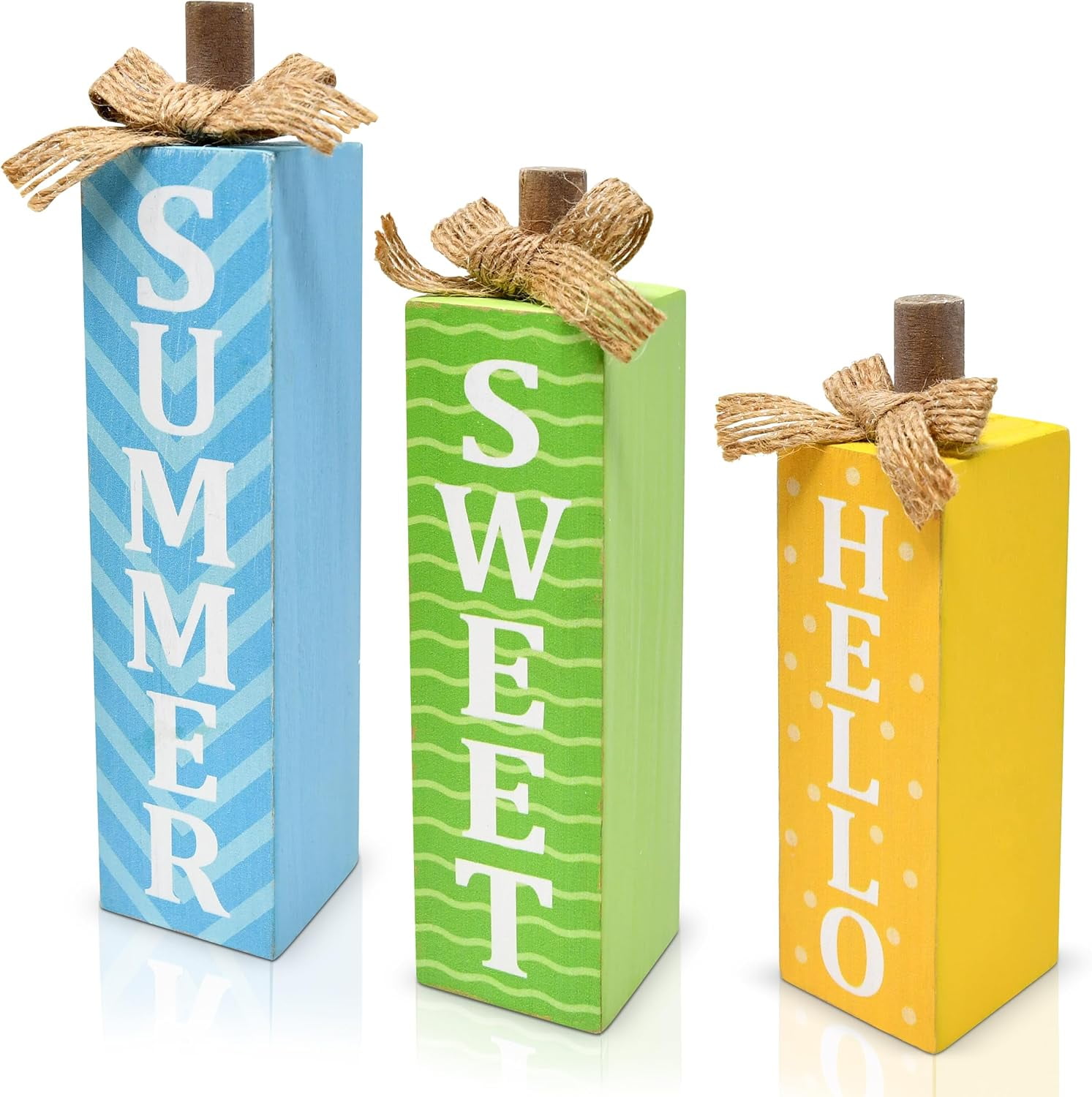Gift Boutique 3 Pcs Hello Summer Tiered Tray Decoration Table Block ...