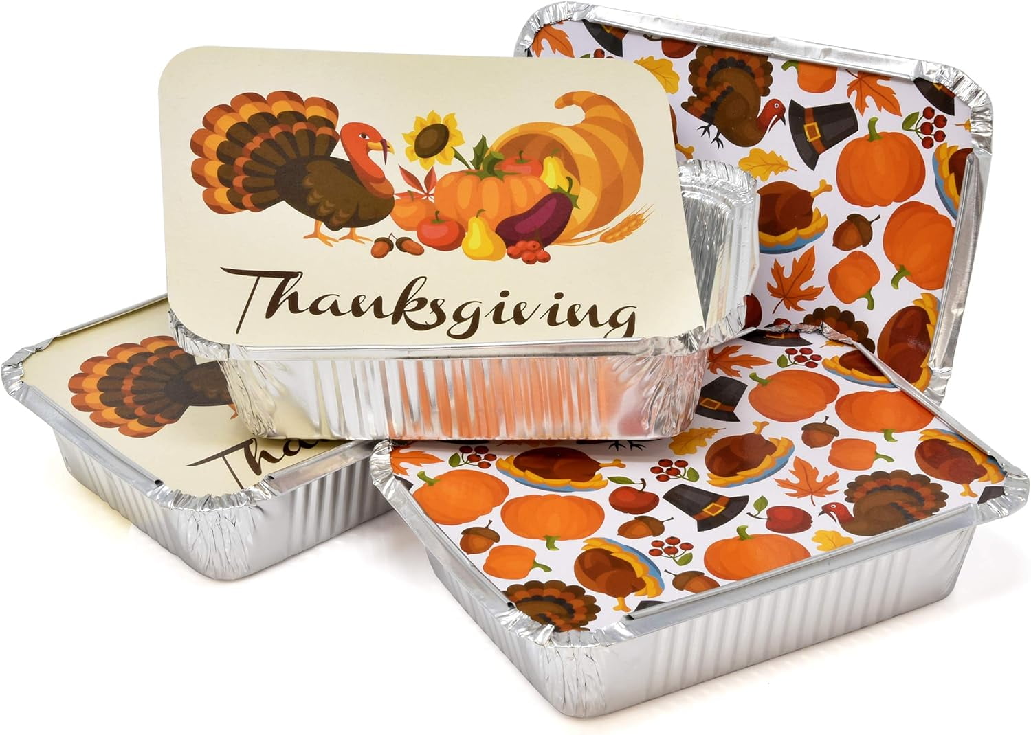 Gift Boutique 36 Thanksgiving Tin Foil Containers with Lid Covers For ...