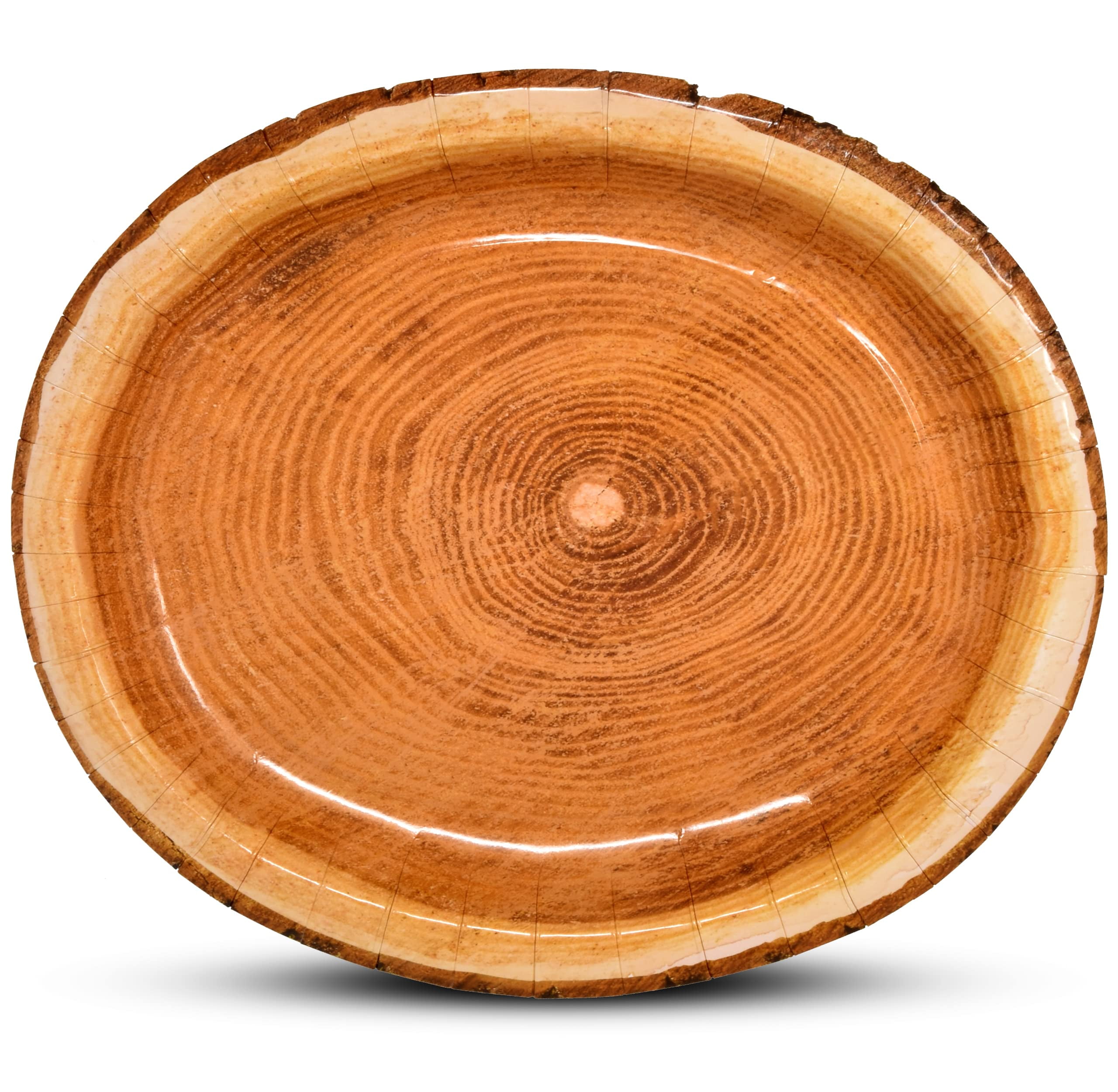 Gift Boutique 50 Count DHF10 Wood Oval Paper Plate 10" X 12" Large ...
