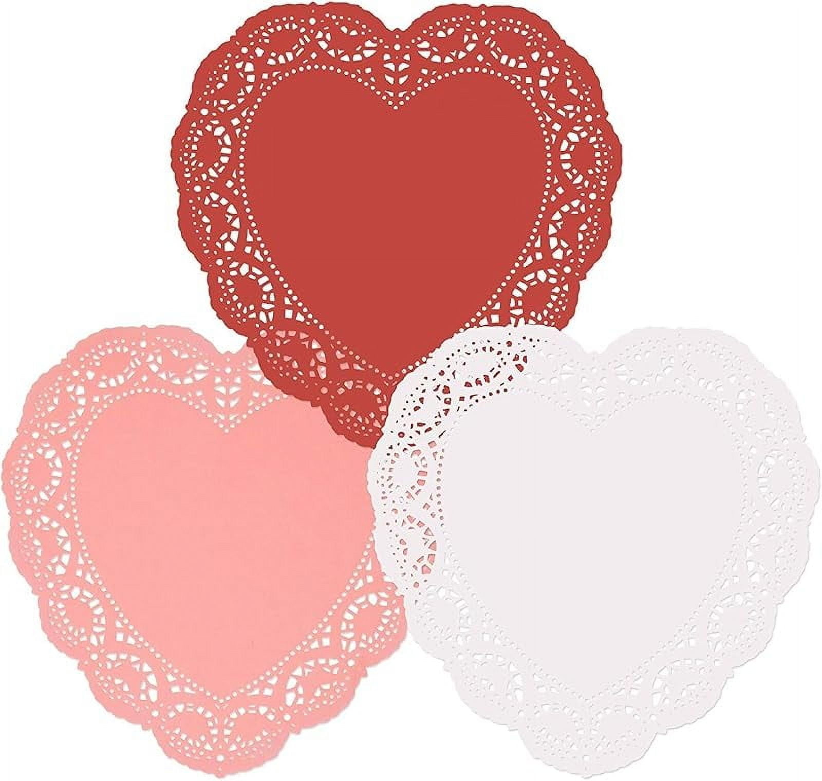 Gift Boutique 96 Count Heart Doilies 10" Red Pink and White Paper Lace ...