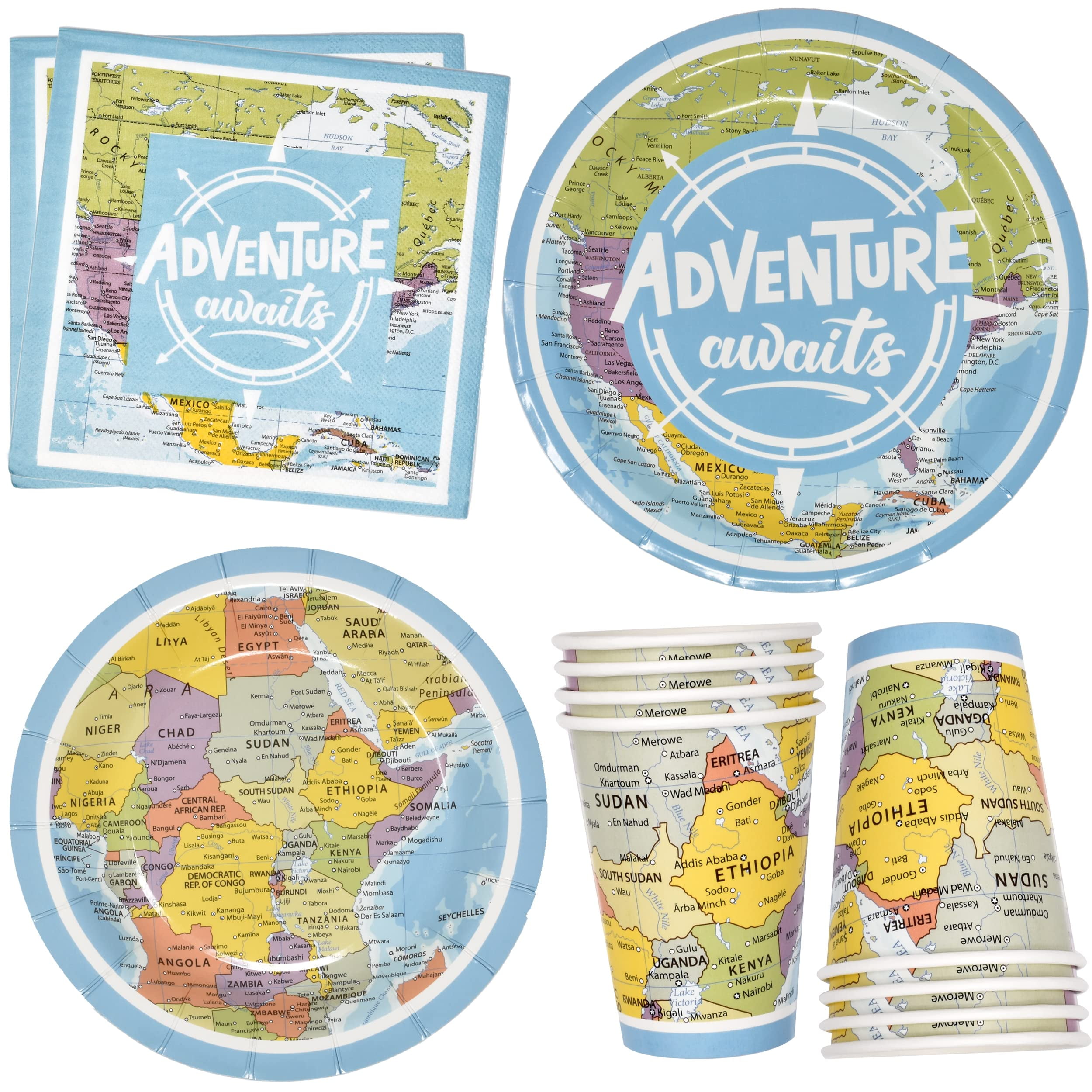 Gift Boutique 96 Pcs Adventure Awaits AFN1Party Supplies Set Paper ...