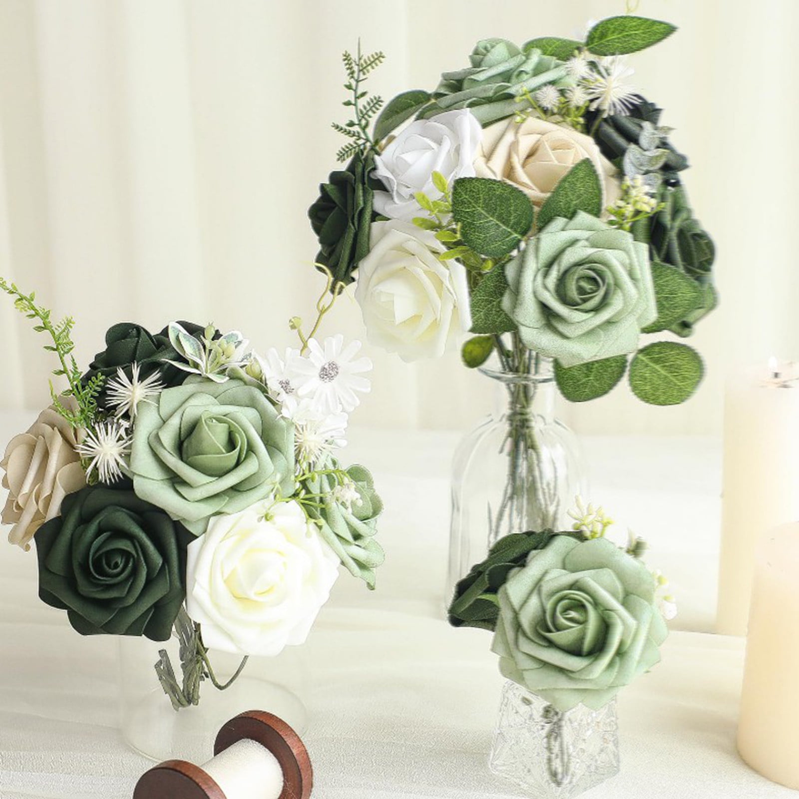 Gift Box Containing Foam Pe Rose Artificial Flower With Stem And Leaf ...