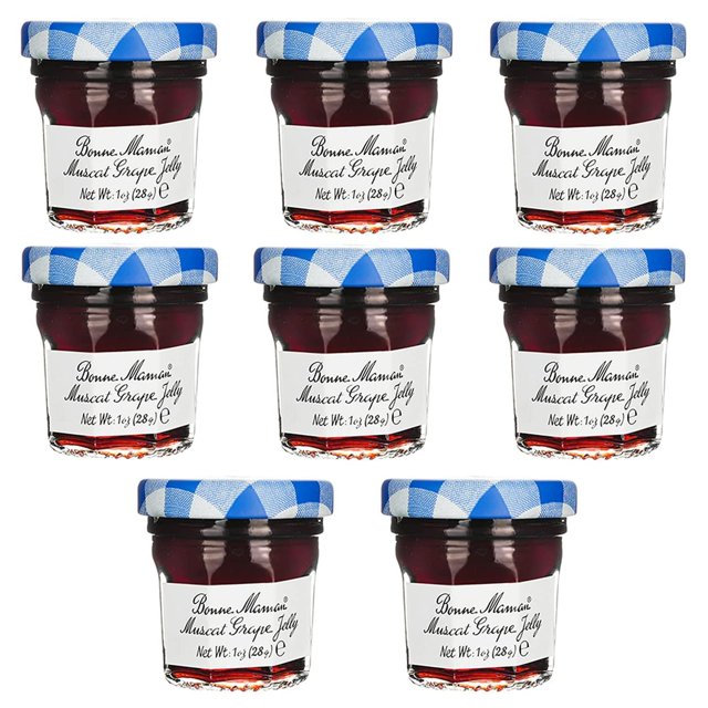Gift Box of 8 French Gourmet Preserves, 1 oz. Mini Jars 8 Muscat Grape ...