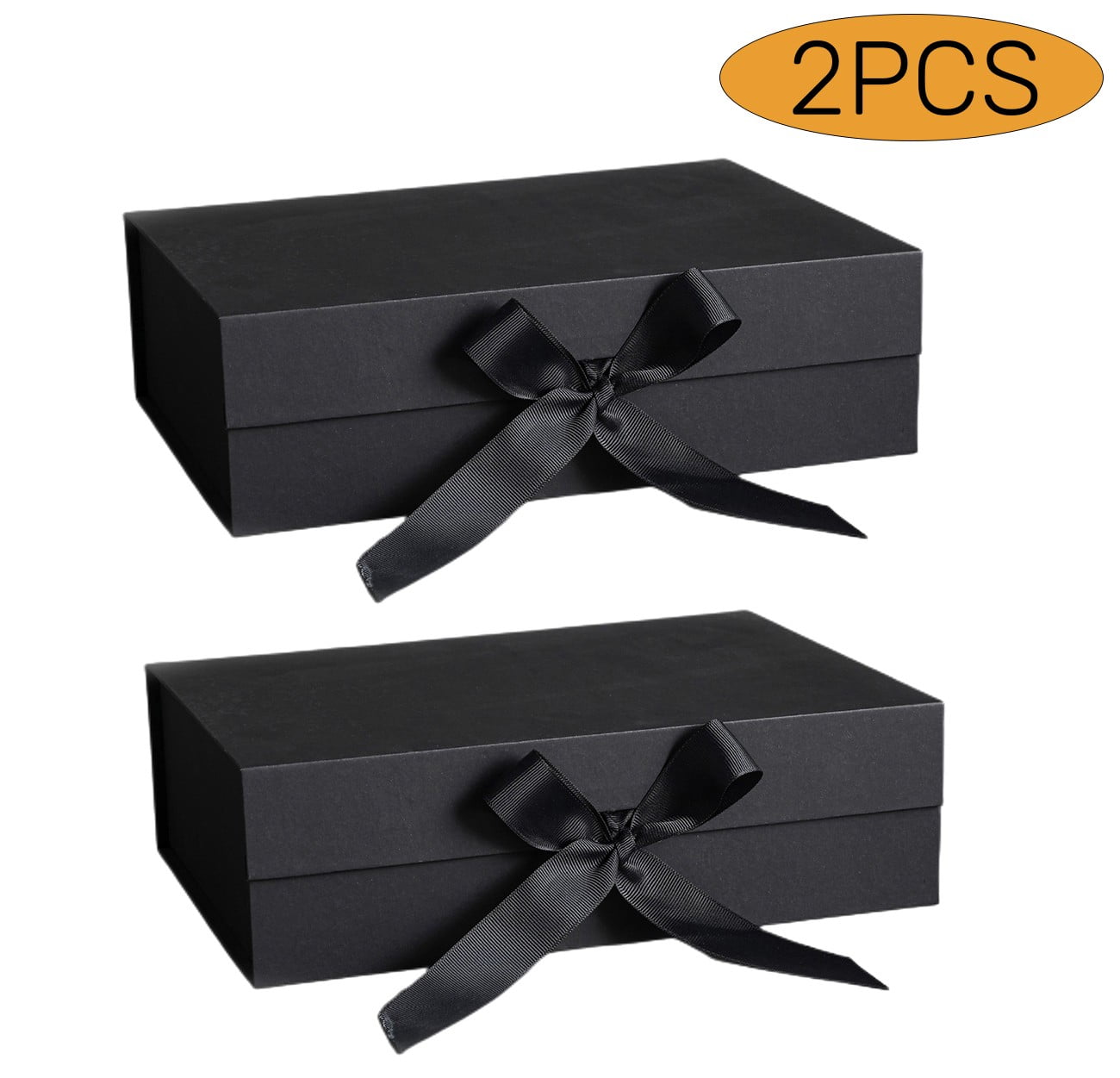 Gift Box with Lid Card Box with Ribbon for Presents with Black Raffia ...