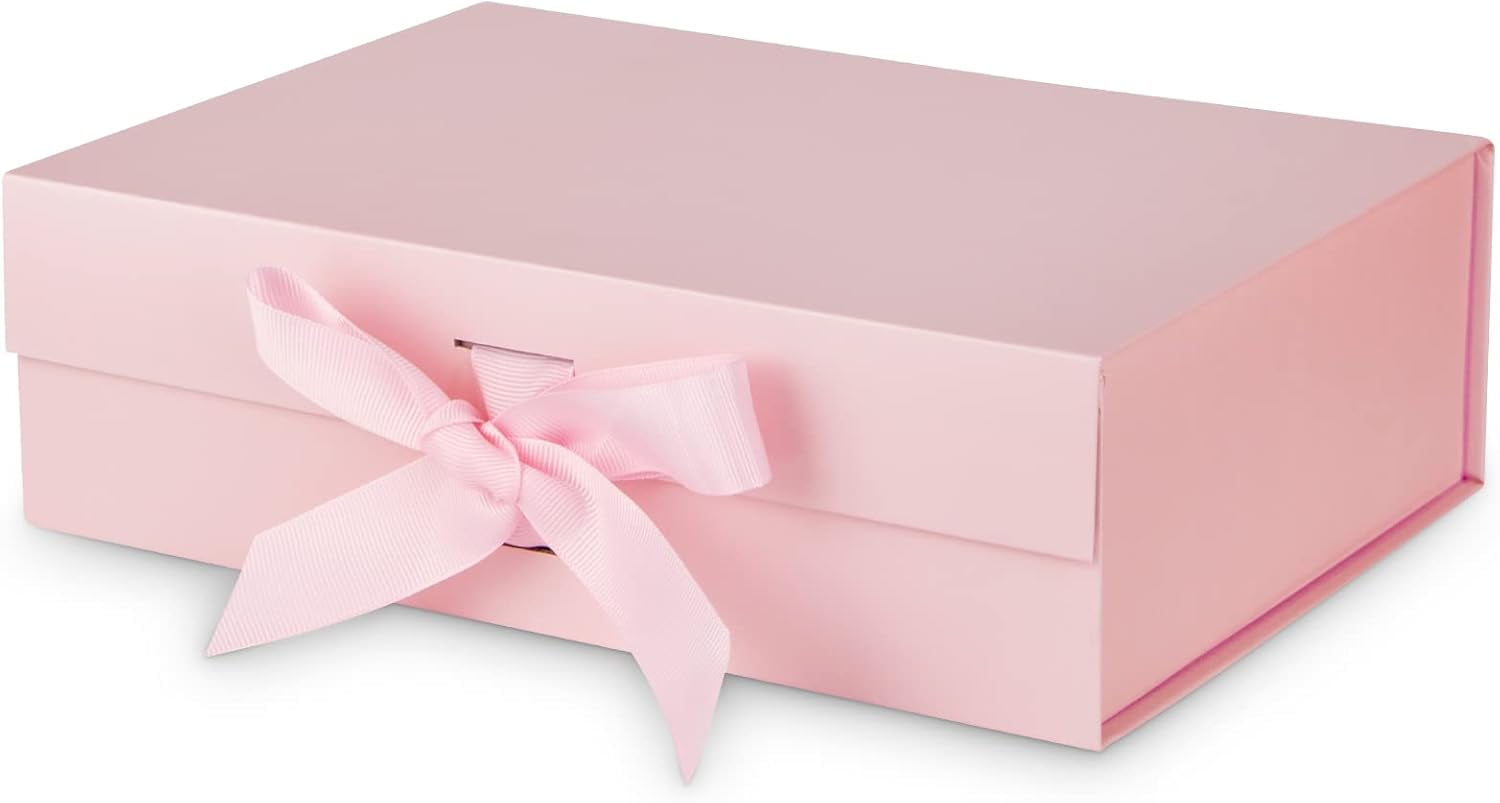 Gift Box with Lid for Presents 10.5x7.5x3.1 Inches with Ribbon and ...