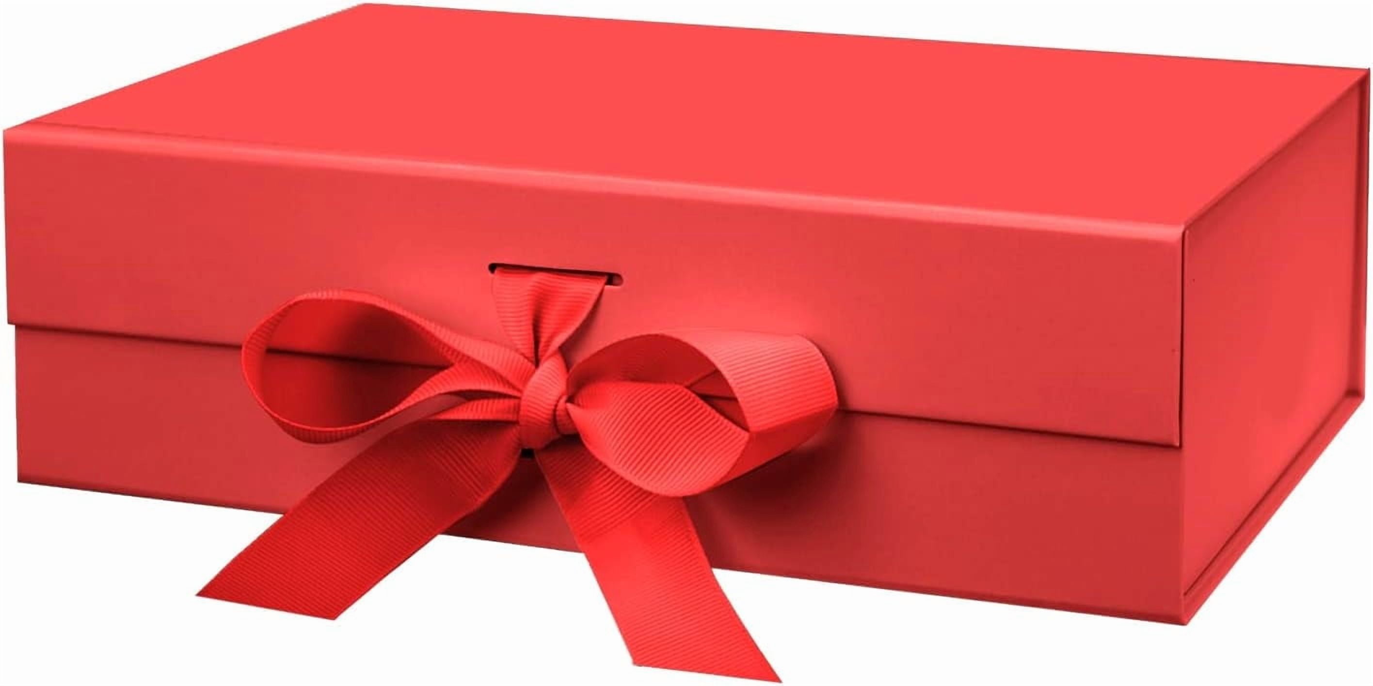 Gift Box with Lid for Presents 10.5x7.5x3.1 Inches with Ribbon and ...