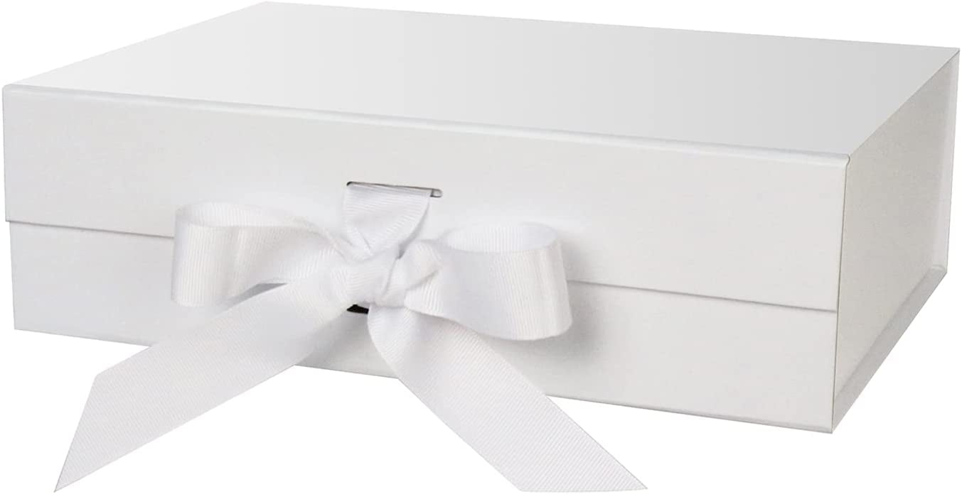 Gift Box with Lid for Presents 10x8.7x3.5Inches with Ribbon and ...