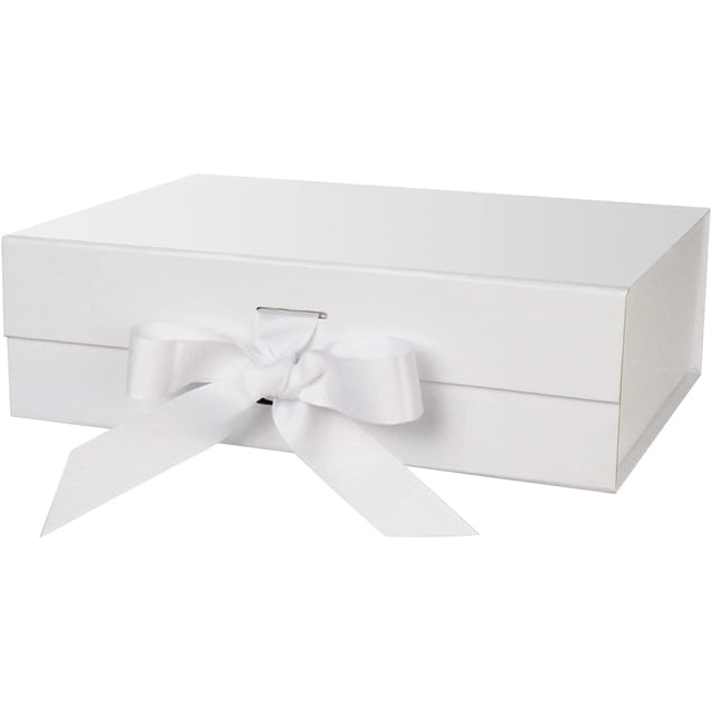 Gift Box with Lid for Presents 10x8.7x3.5Inches with Ribbon and ...