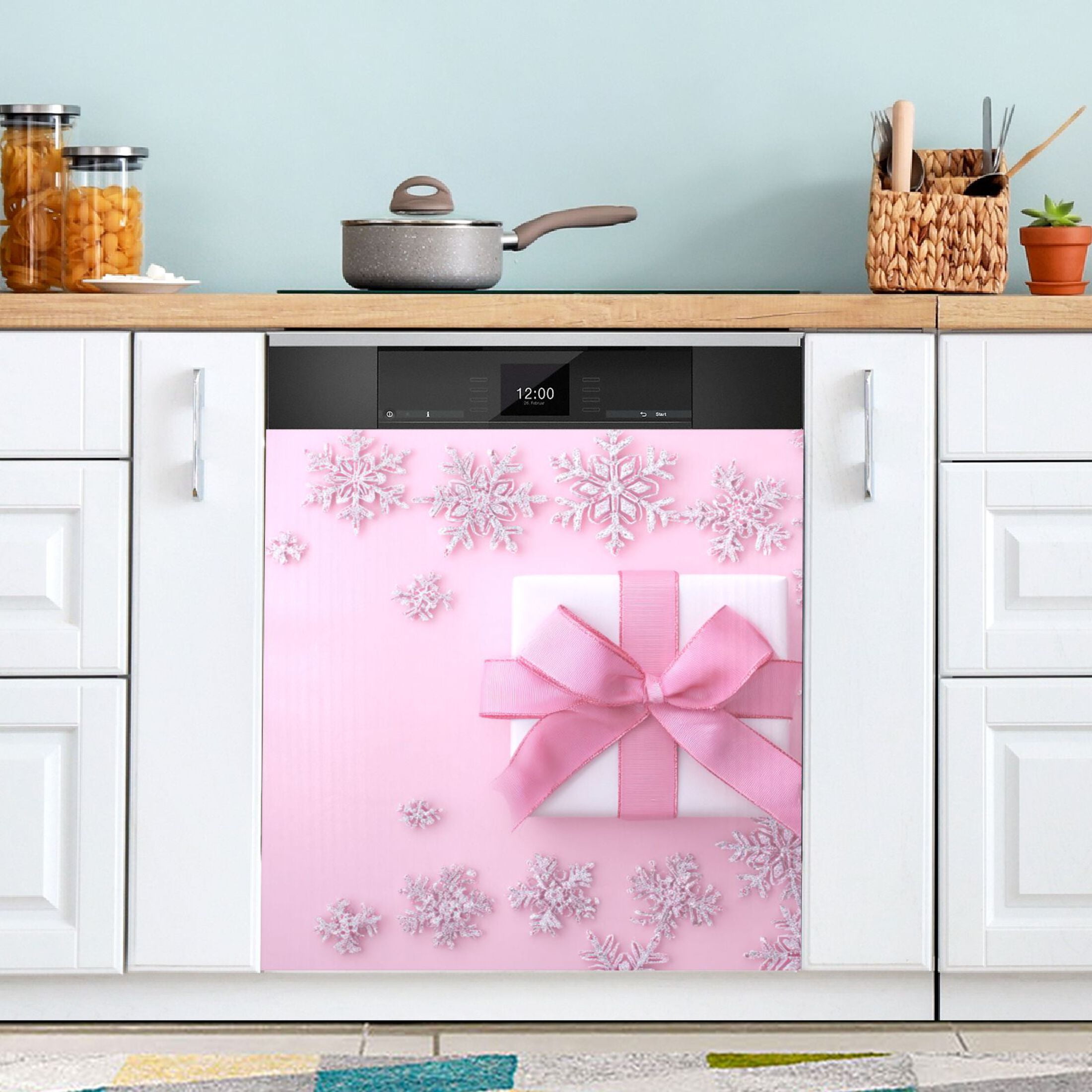 Gift Box with Pink Bows Christmas Valentine Dishwasher Magnet ...