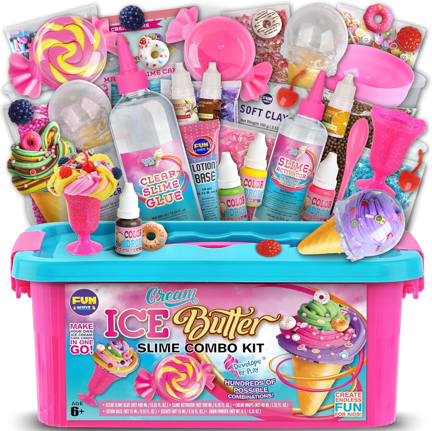 Gift Butter Slime Kit for Girls 10-12, Ice Cream Soft Slime Making Kit ...