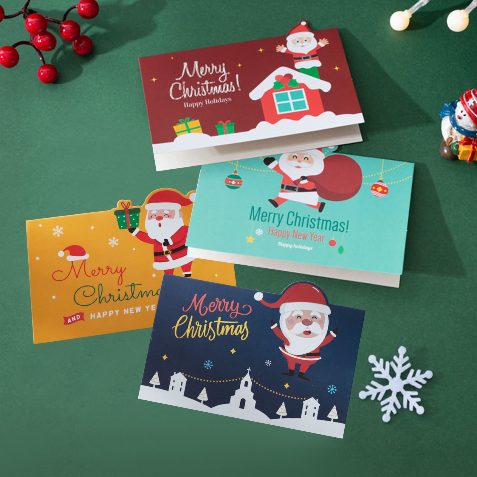 Gift Cards 10 Pack Christmas Greeting Cards With Envelopes And Stickers ...