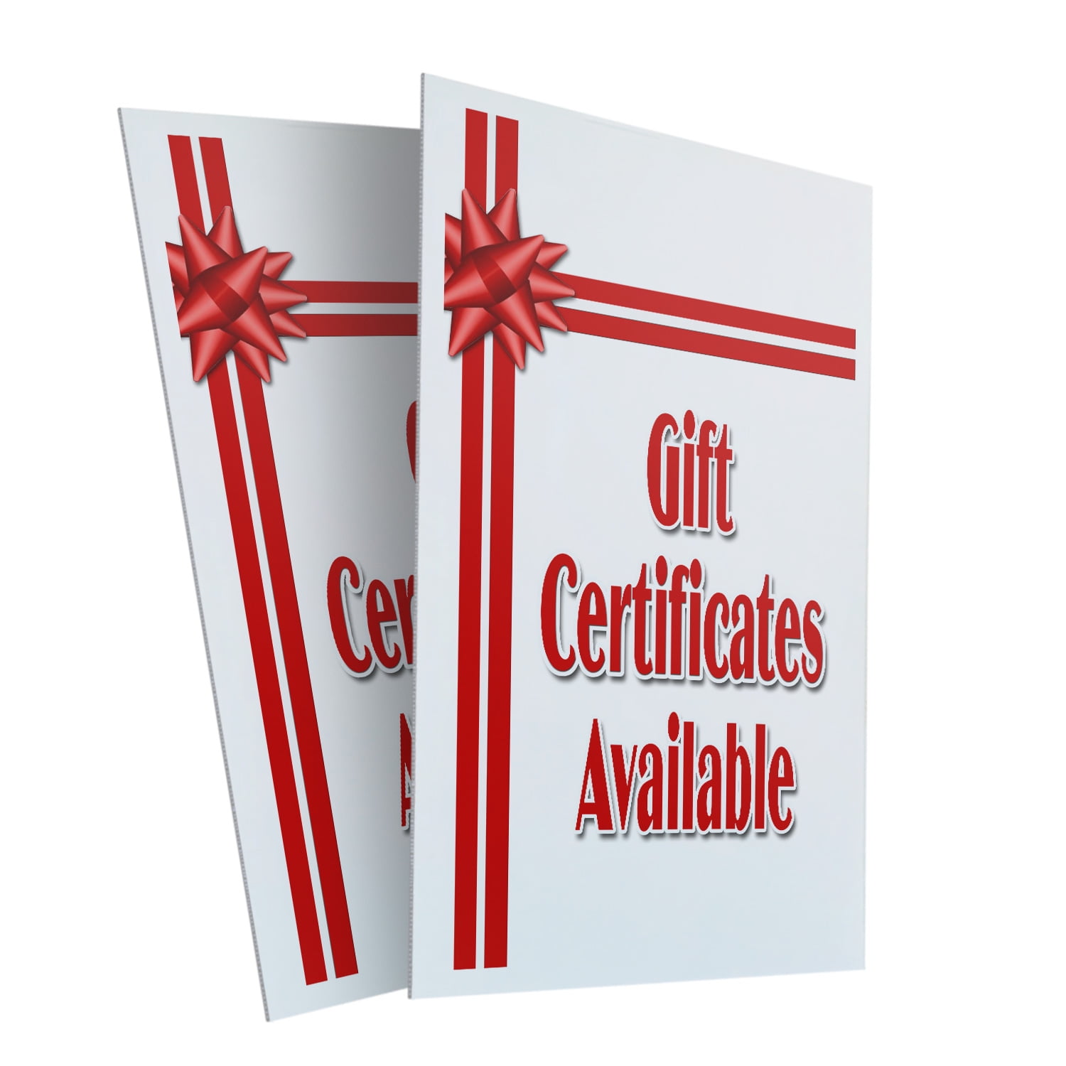Gift Certificates (2-PACK) 24" x 36" Plastic Signs | Sign Insert 4mm ...
