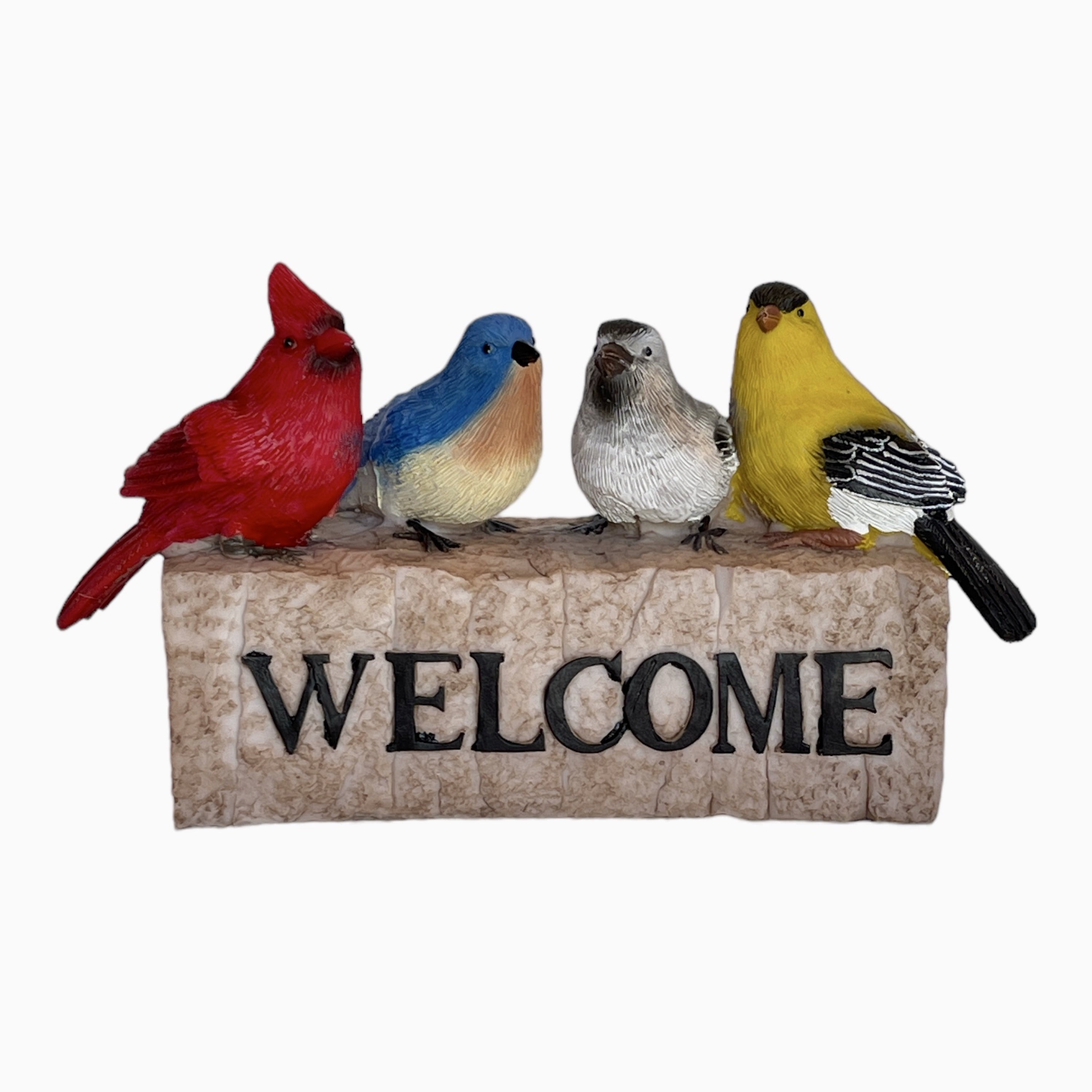 Gift Essentials Backyard Birds Welcome Statue, Resin Welcome Sign ...