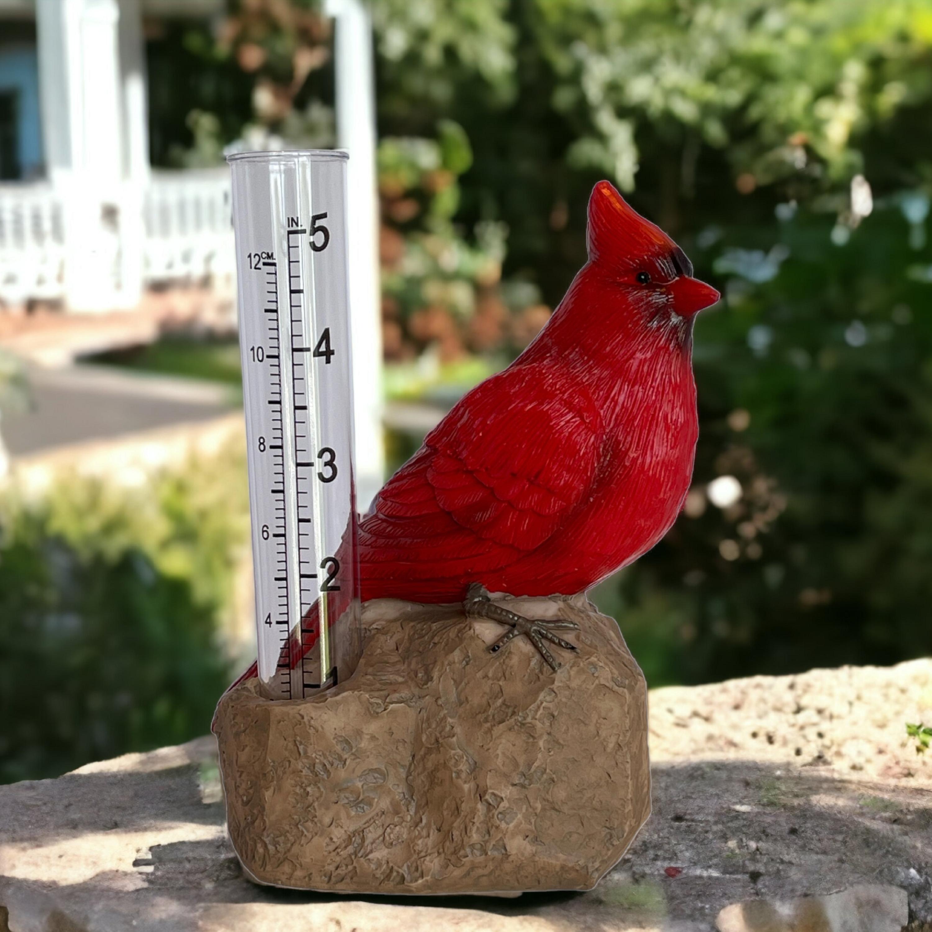 Gift Essentials Cardinal Rain Gauge, Resin Garden Statues, Outdoor ...