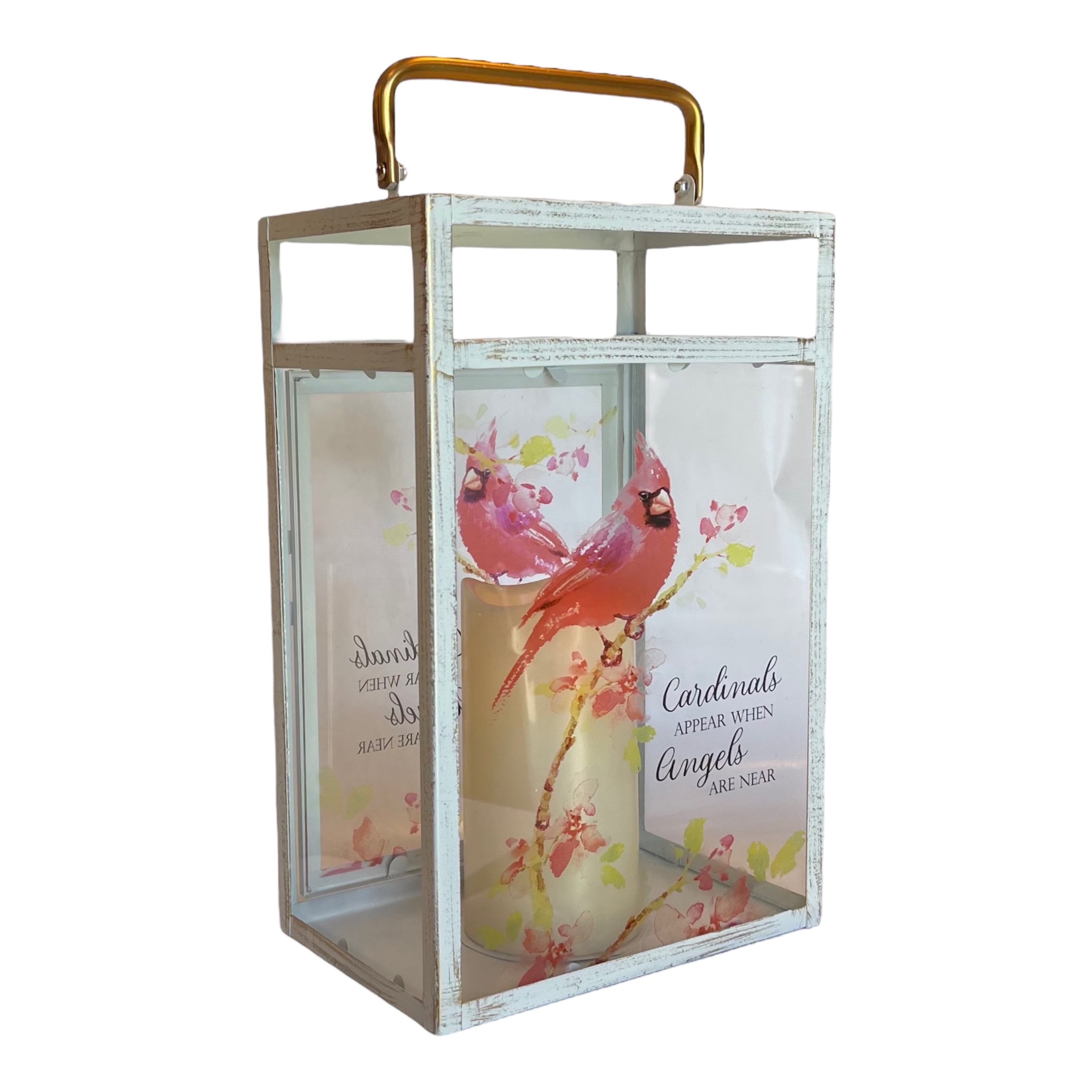 Gift Essentials Cardinals Appear Large Lantern, LED Decorative Lantern ...