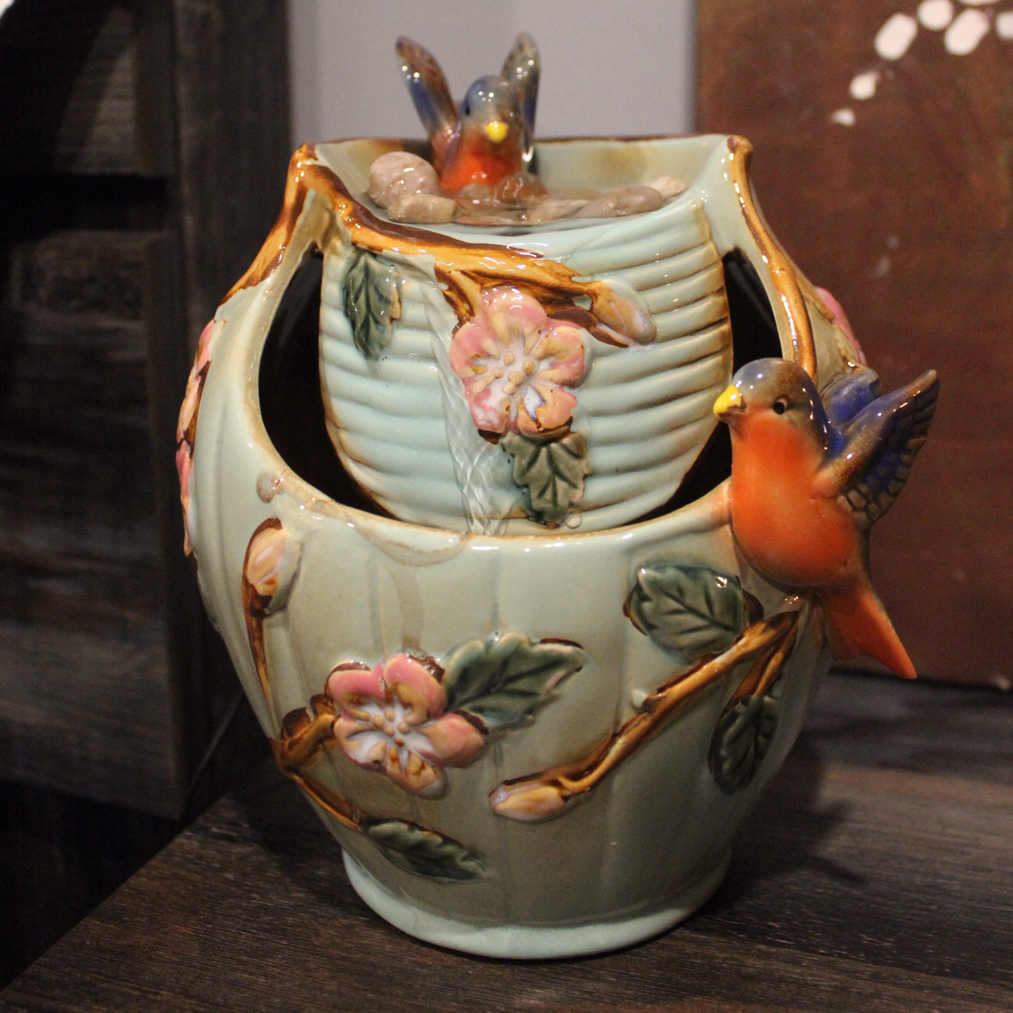 Free Shipping! Gift Essentials Ceramic Tabletop Water Fountain Bluebird ...