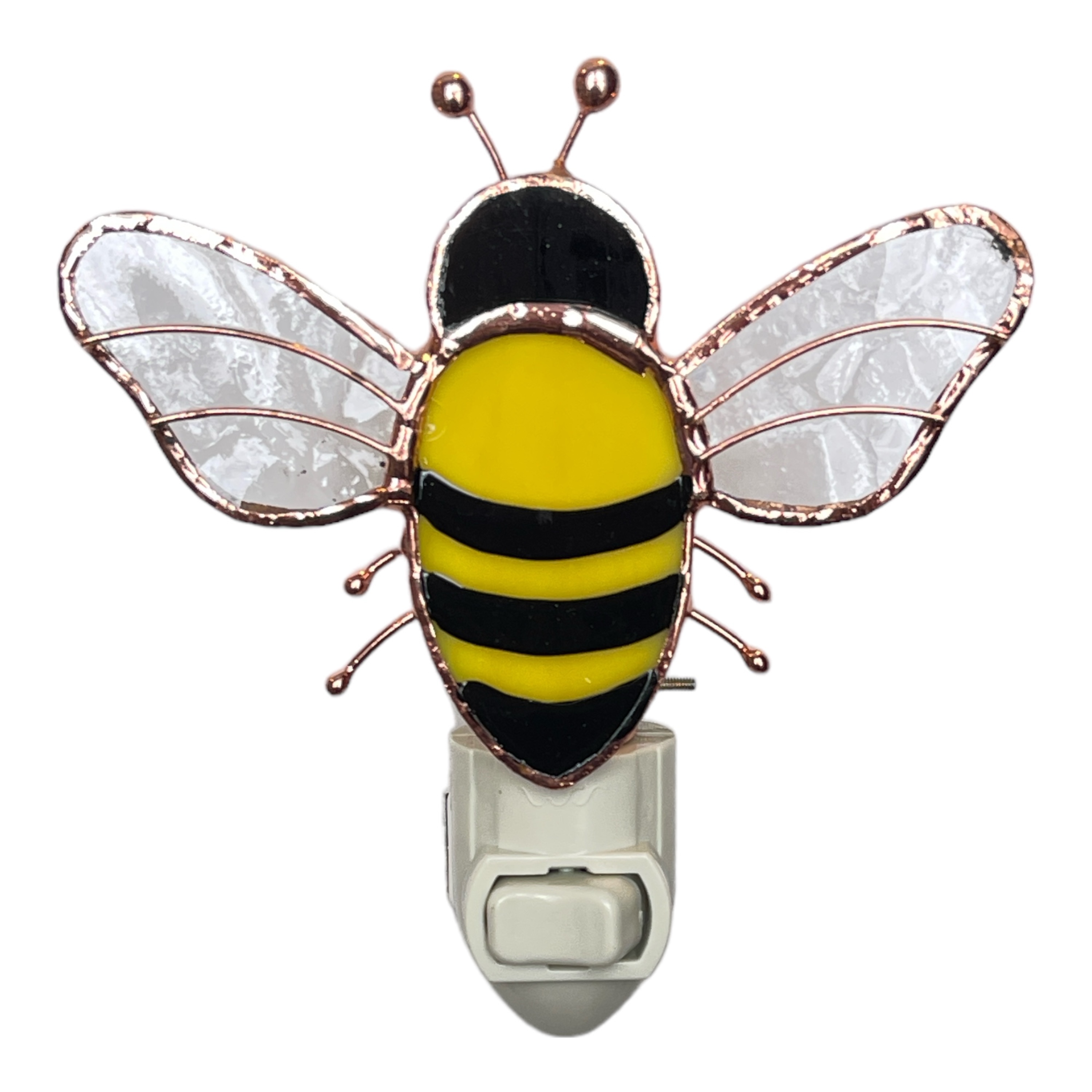 Gift Essentials Honey Bee Night Light, Stained Glass Nightlight ...