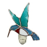 Gift Essentials Hummingbird Night Light Stained Glass Nightlight Blue ...