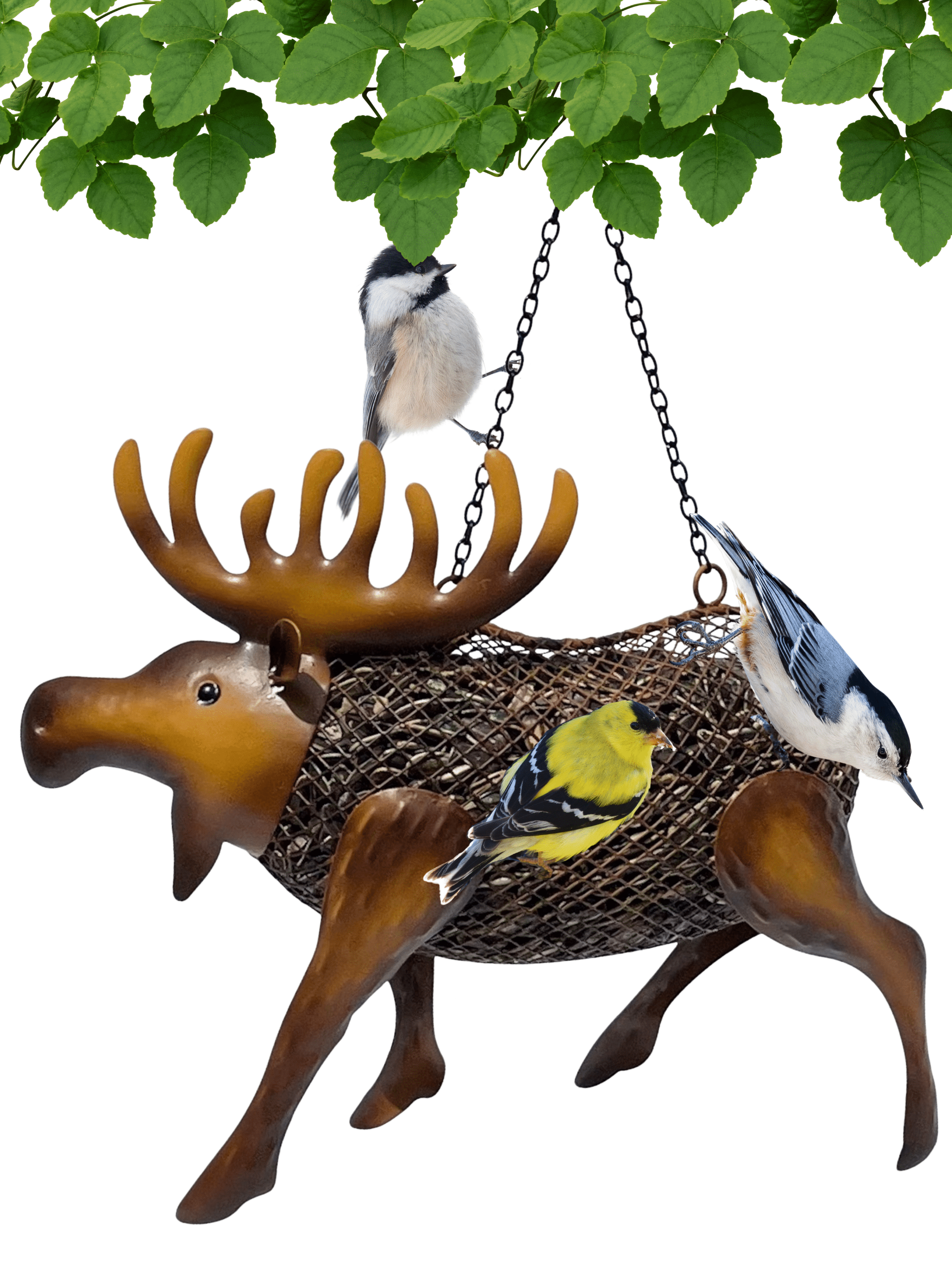 Gift Essentials Metal Bird Feeder Sunflower Seed Mesh Feeder, Brown ...