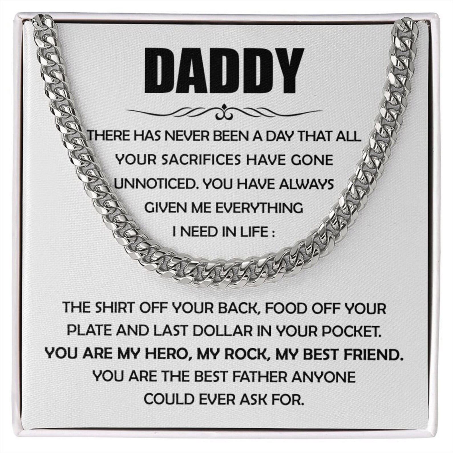 Gift for Father's Day, To My Dad, Cuban Link Chain Necklace, Dad ...