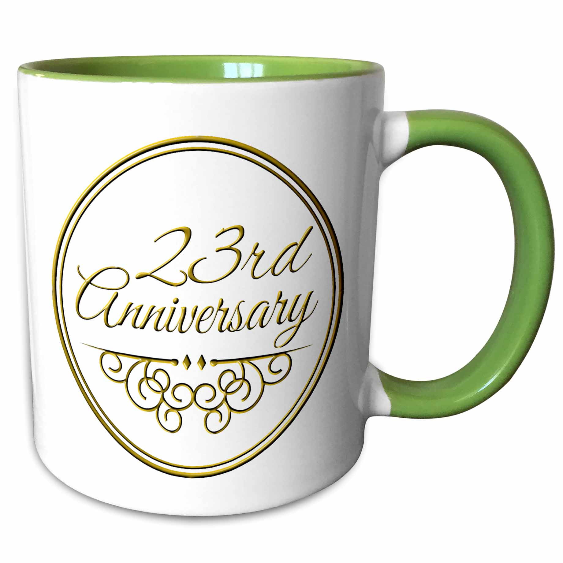 3drose, Gift for 23rd Anniversary - Gold Text for Celebrating Wedding ...