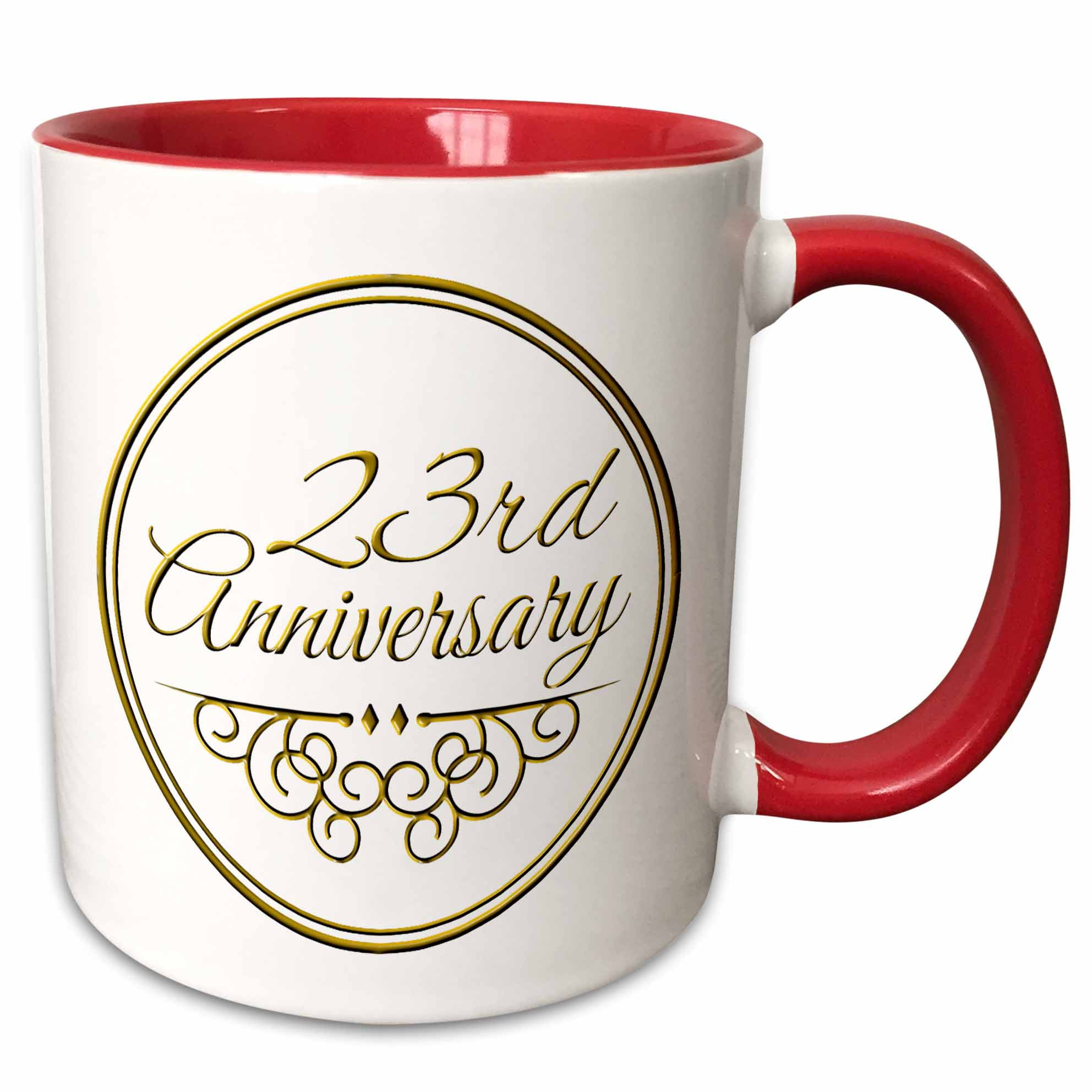 3drose, Gift for 23rd Anniversary - Gold Text for Celebrating Wedding ...