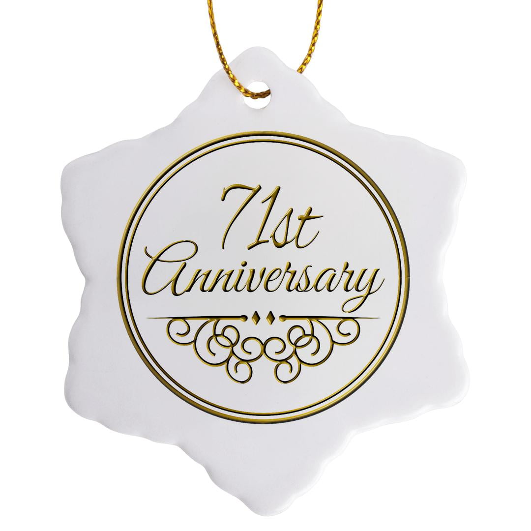 3drose, Gift for 71st Anniversary - Gold Text for Celebrating Wedding ...